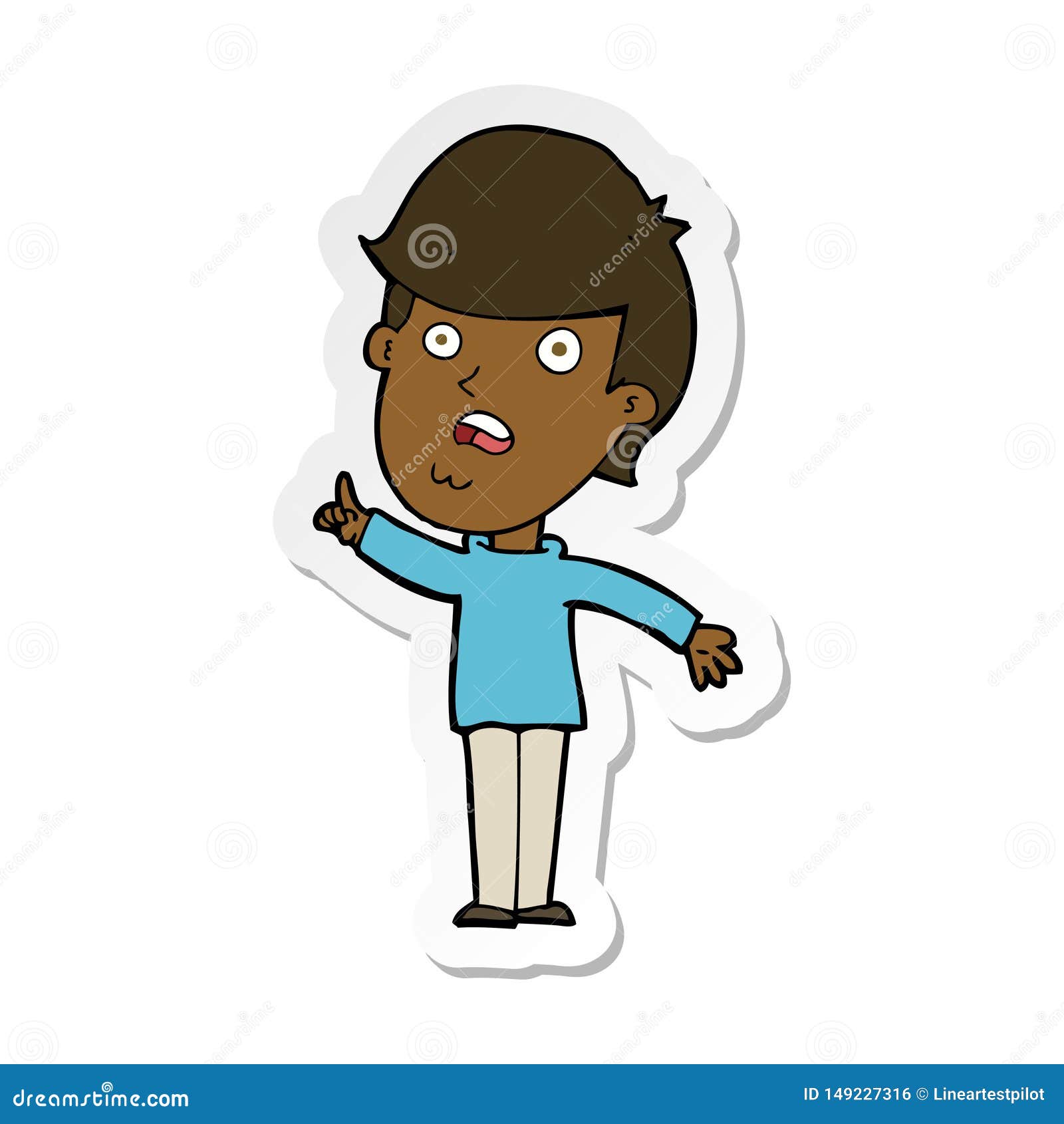 Sticker of a Cartoon Man Asking Question Stock Vector - Illustration of ...