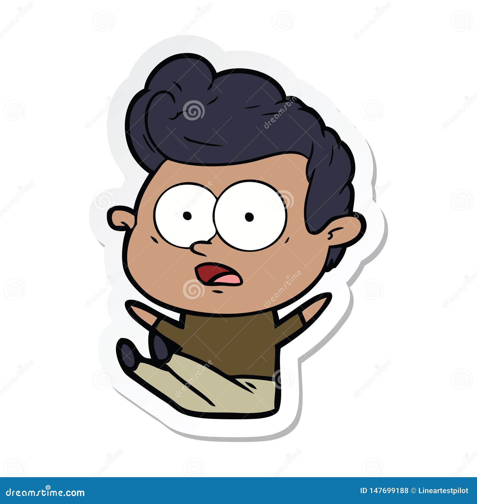 Sticker of a cartoon man stock vector. Illustration of doodle - 147699188