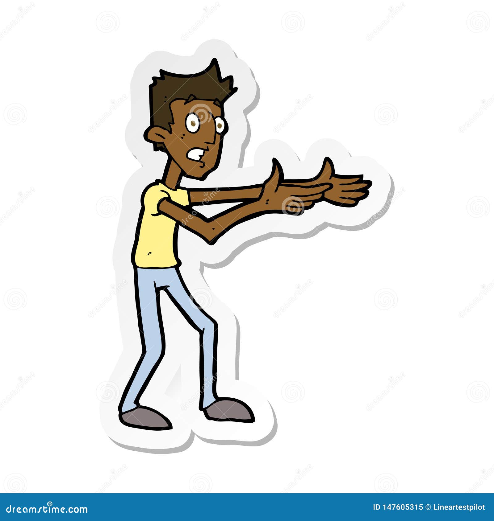 Sticker of a Cartoon Man Desperately Explaining Stock Vector ...