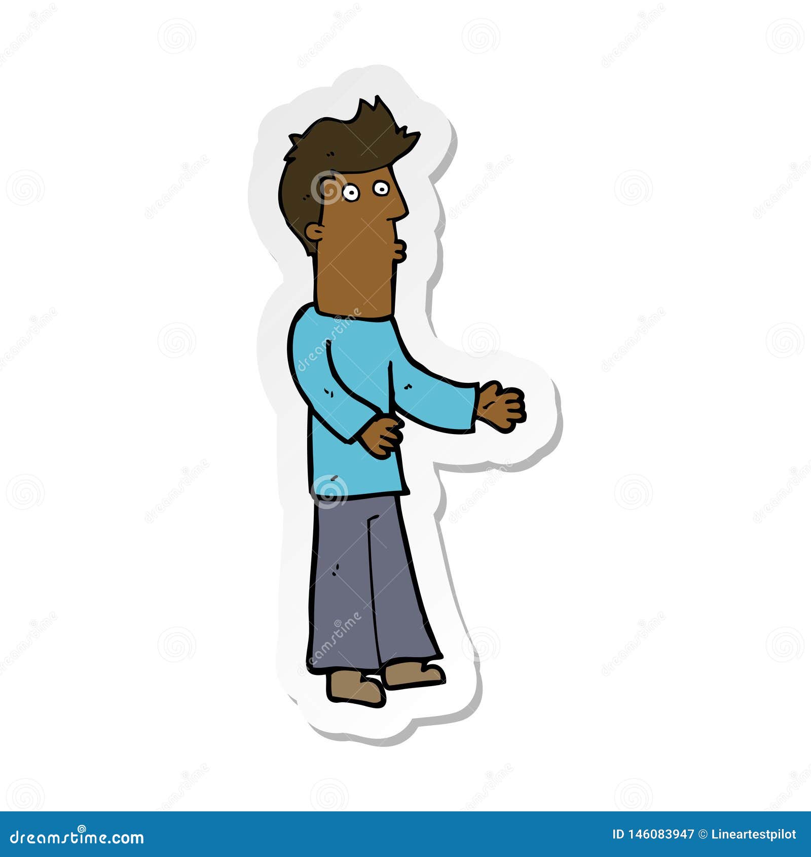 Sticker of a Cartoon Man Explaining Stock Vector - Illustration of icon ...