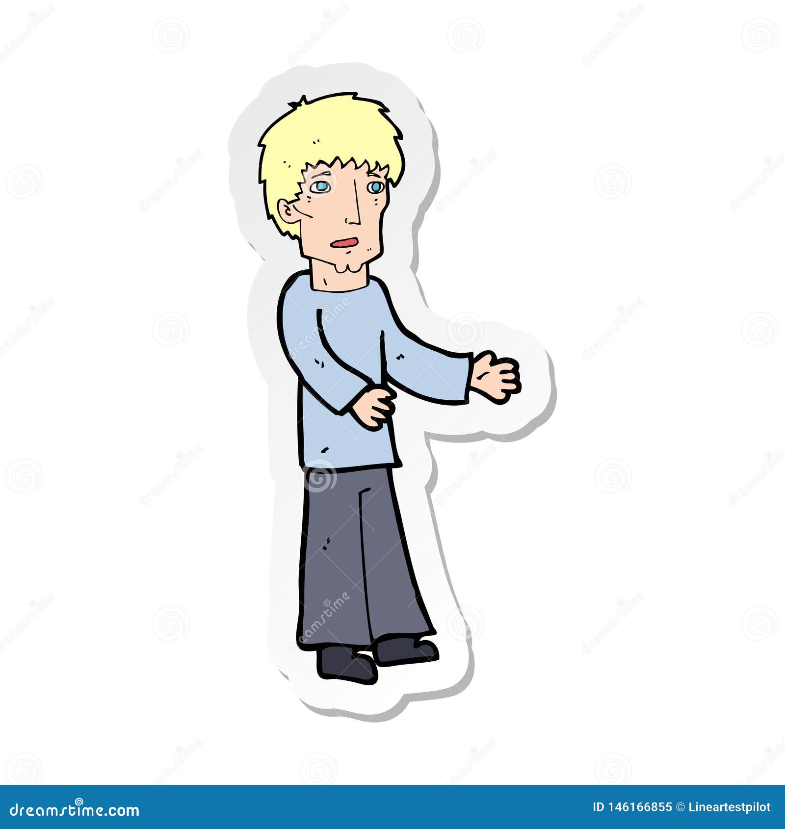 Sticker of a Cartoon Man Explaining Stock Vector - Illustration of ...