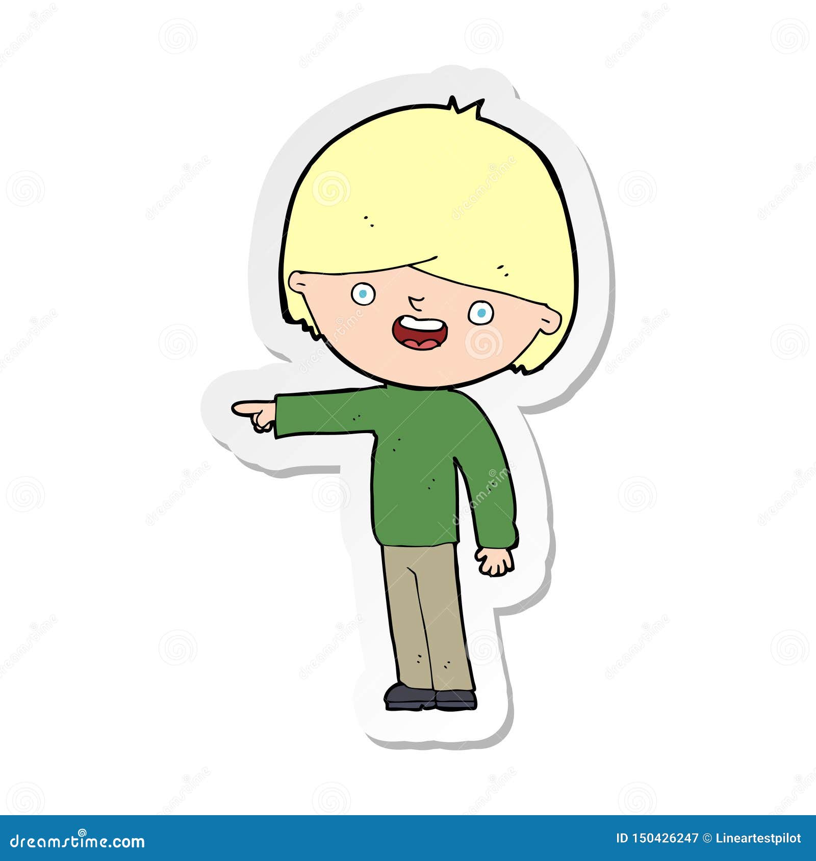 Sticker of a Cartoon Man Pointing Stock Vector - Illustration of design ...