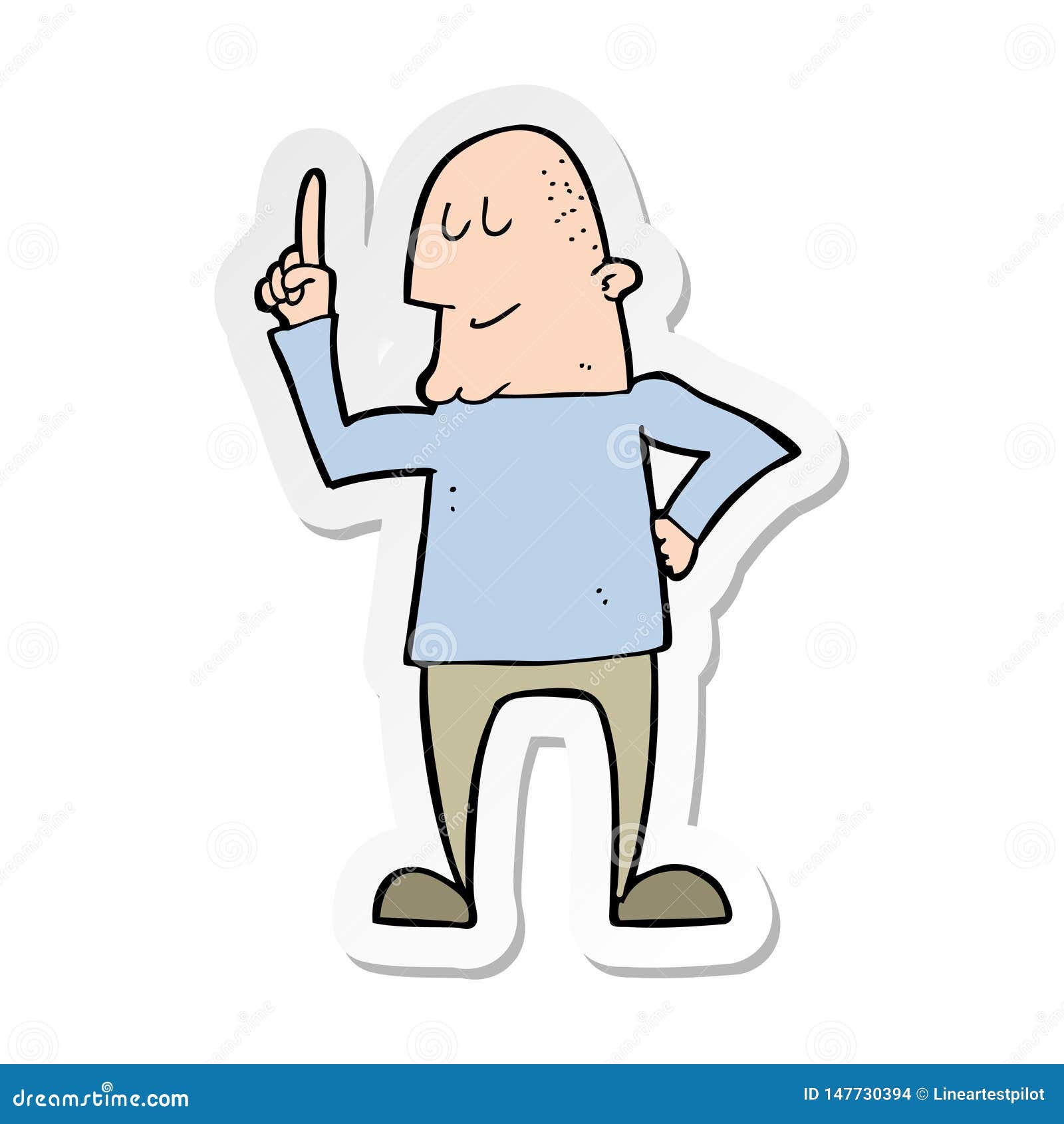 Sticker of a Cartoon Man Pointing Finger Stock Vector - Illustration of ...