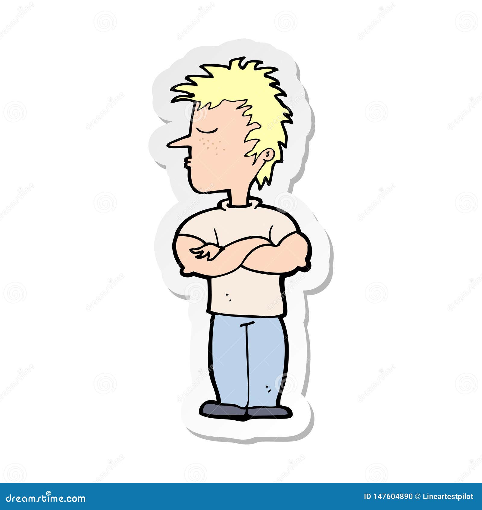 Sticker of a Cartoon Man Refusing To Listen Stock Vector - Illustration ...