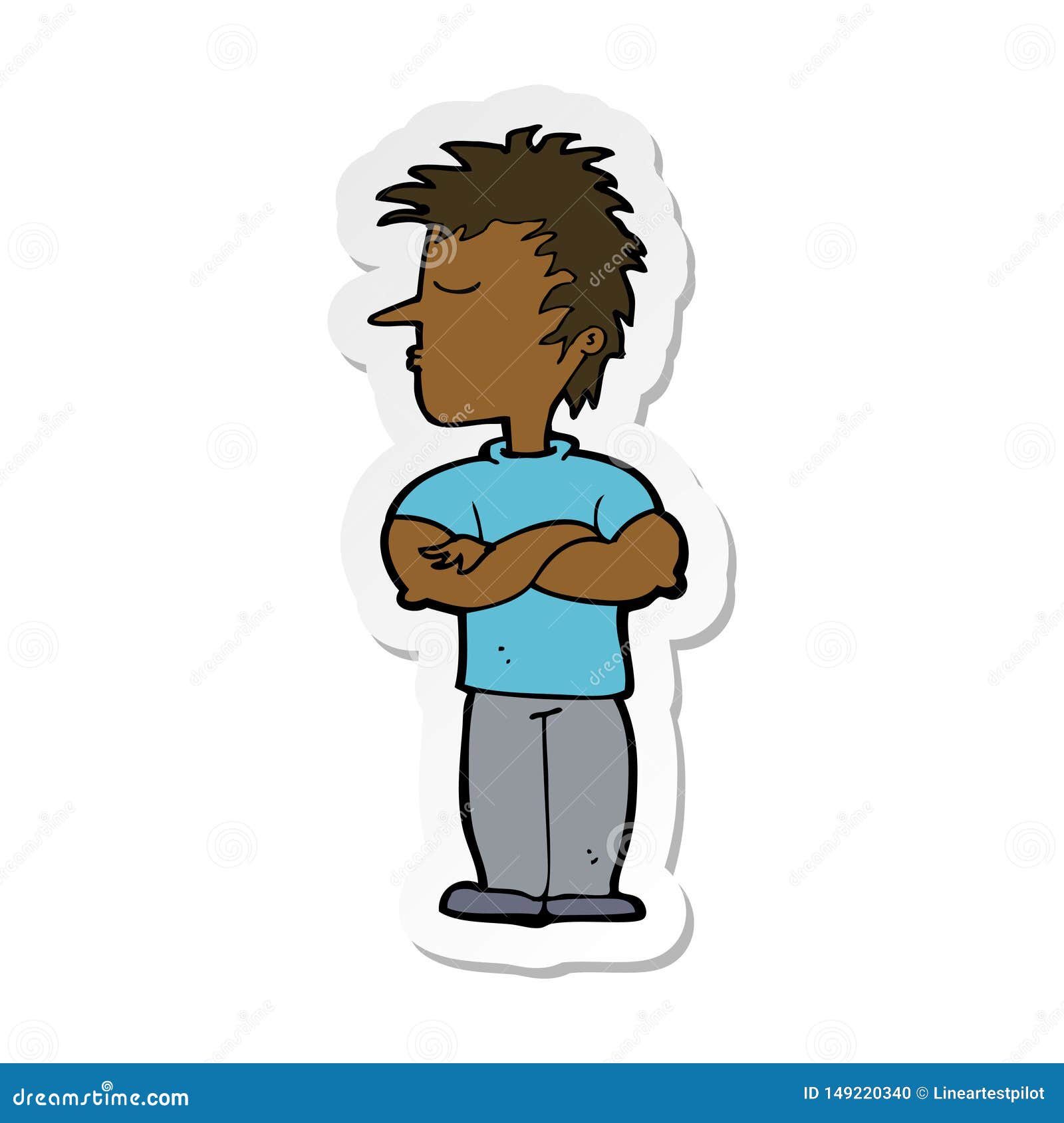 Sticker of a Cartoon Man Refusing To Listen Stock Vector - Illustration ...