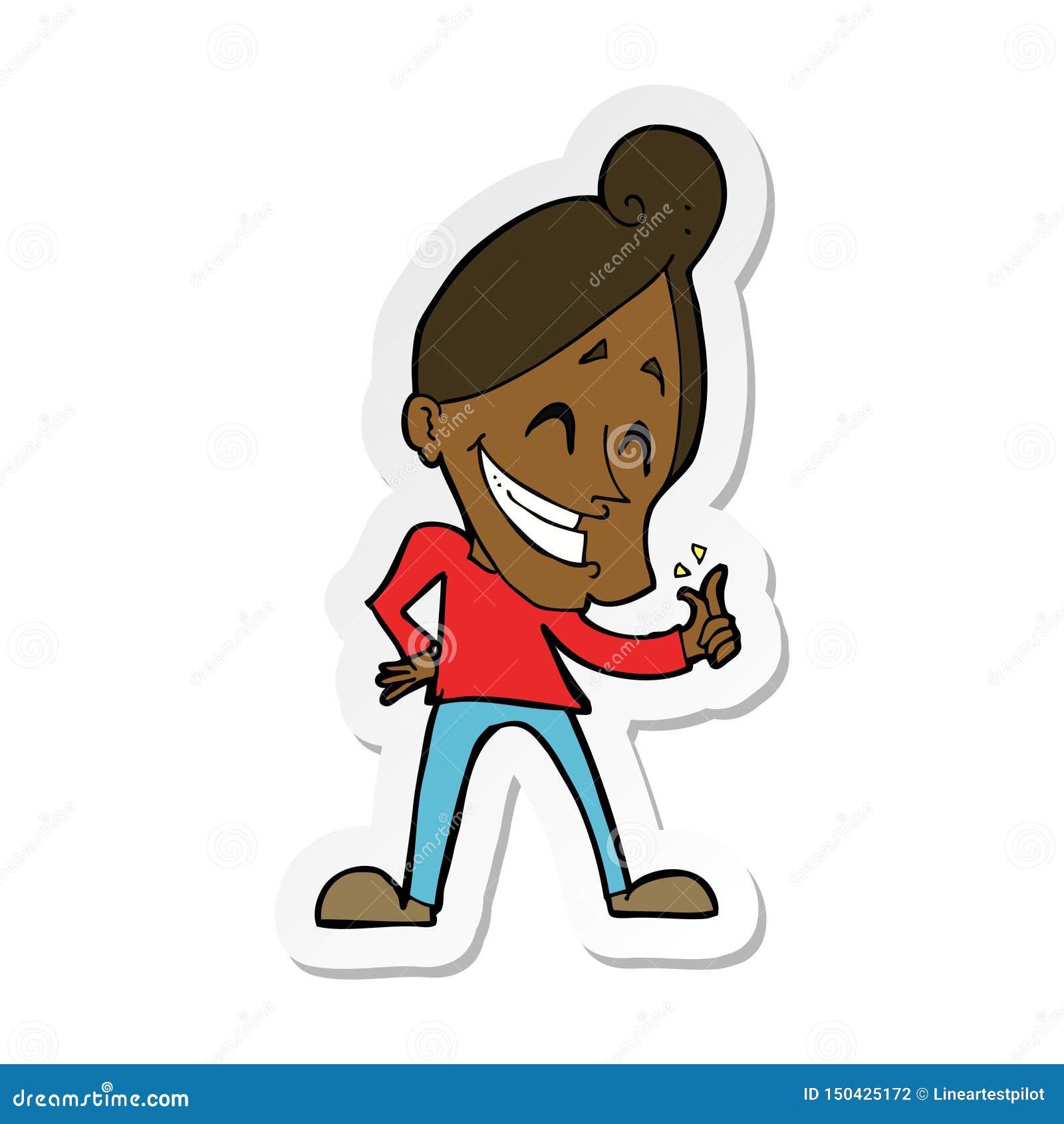 Sticker of a Cartoon Man Snapping Fingers Stock Vector - Illustration ...