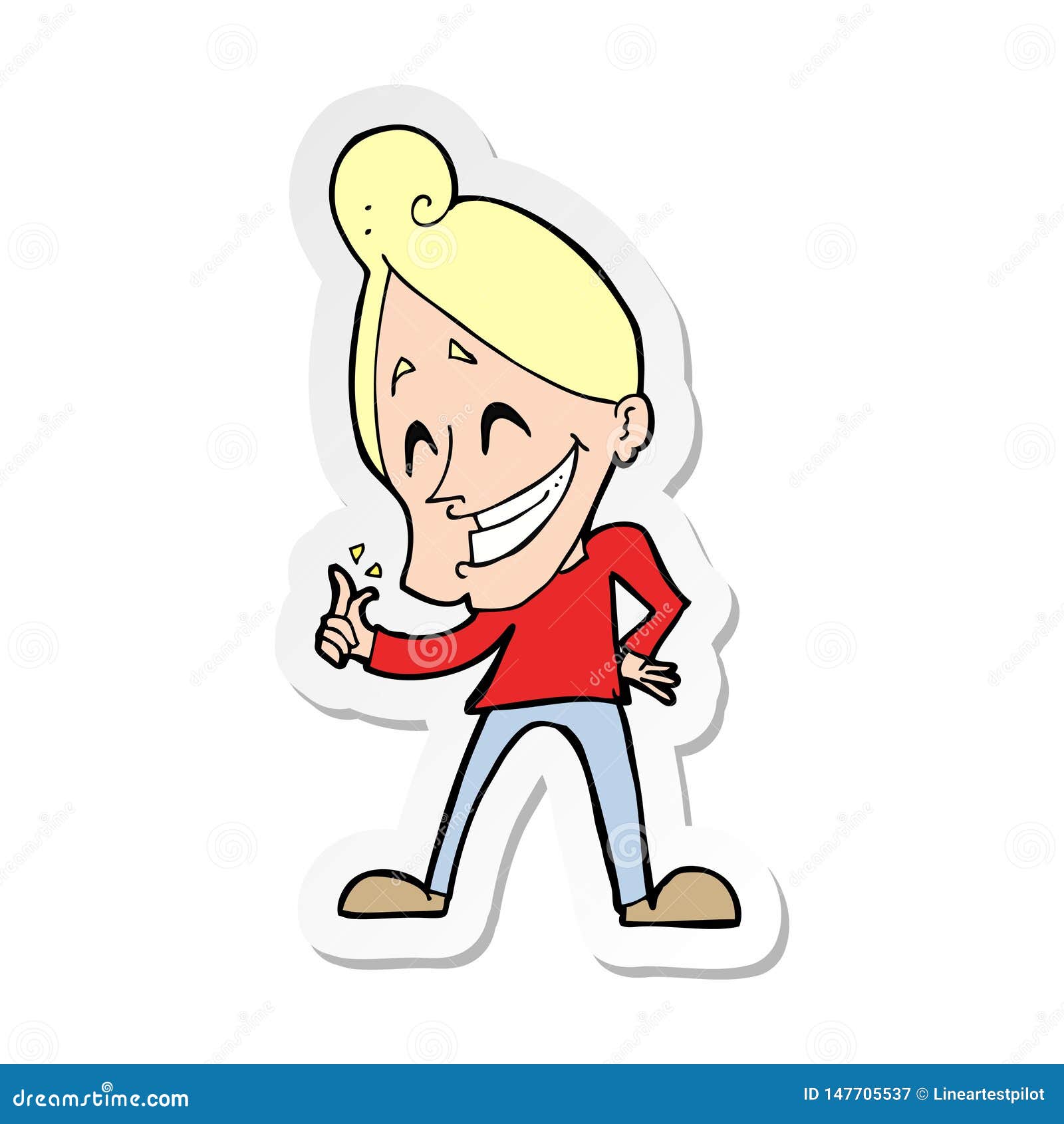 Sticker of a Cartoon Man Snapping Fingers Stock Vector - Illustration ...