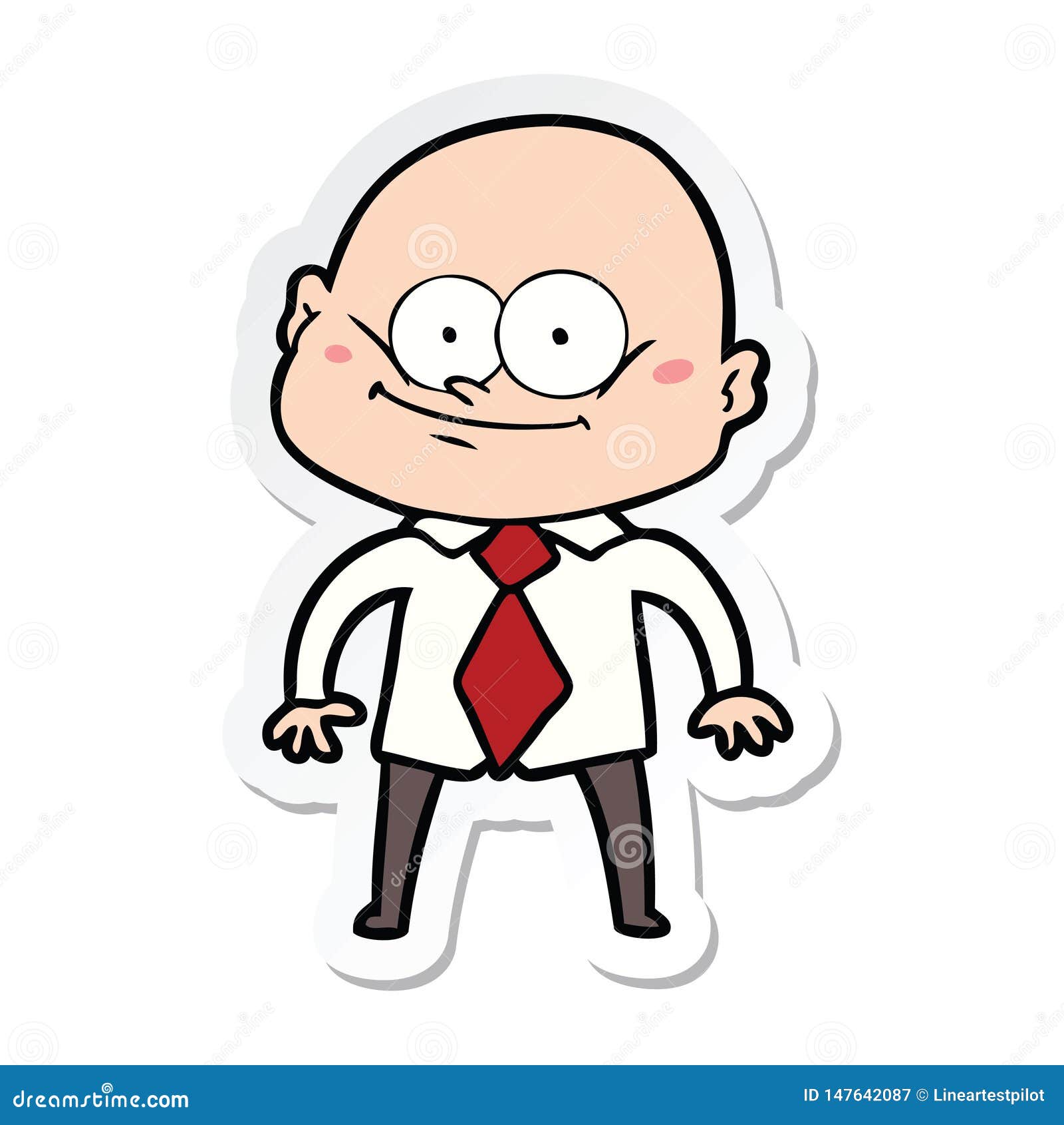 Sticker of a Cartoon Manager Man Staring Stock Vector - Illustration of ...