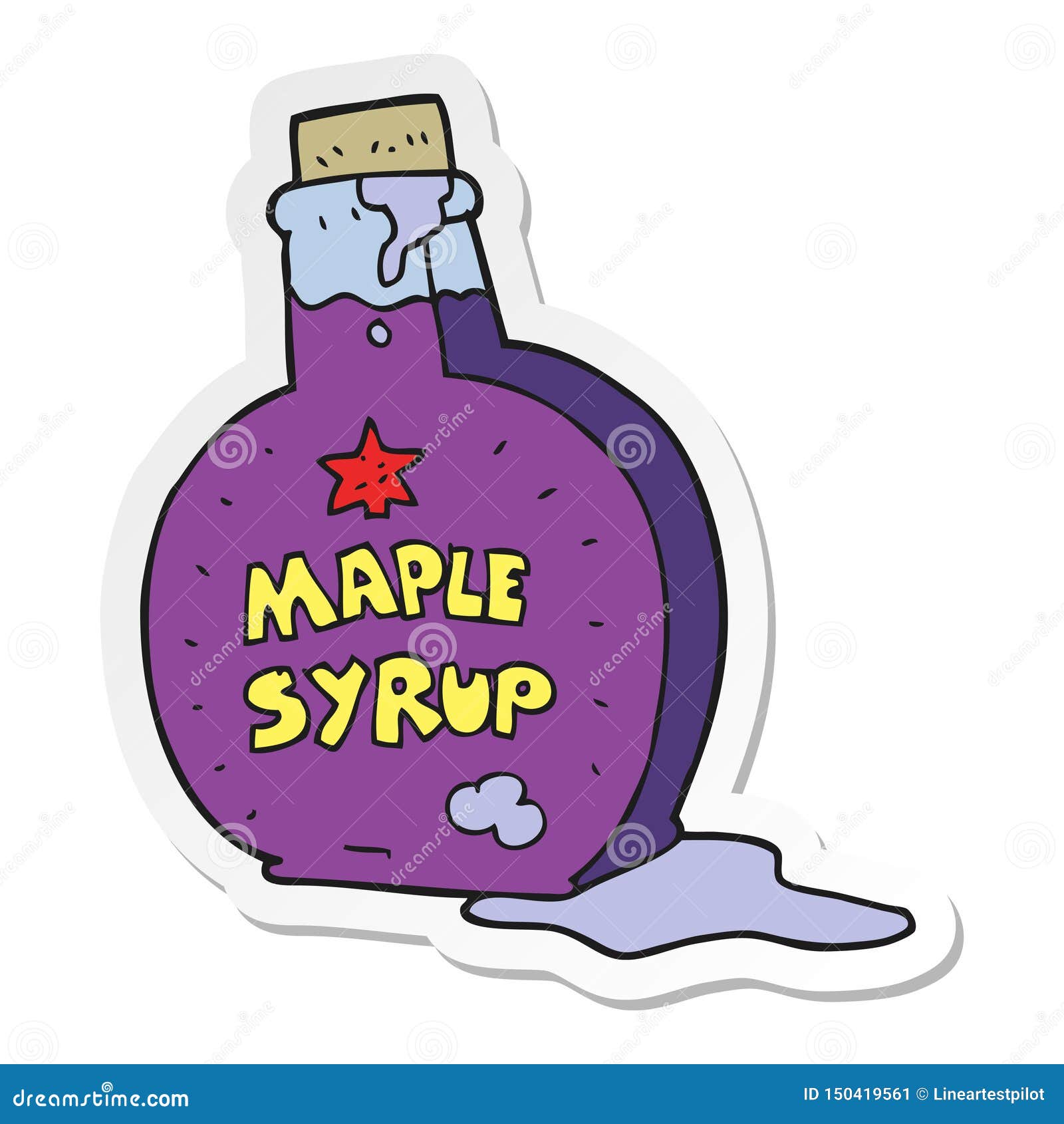 Sticker of a Cartoon Maple Syrup Bottle Stock Vector - Illustration of ...