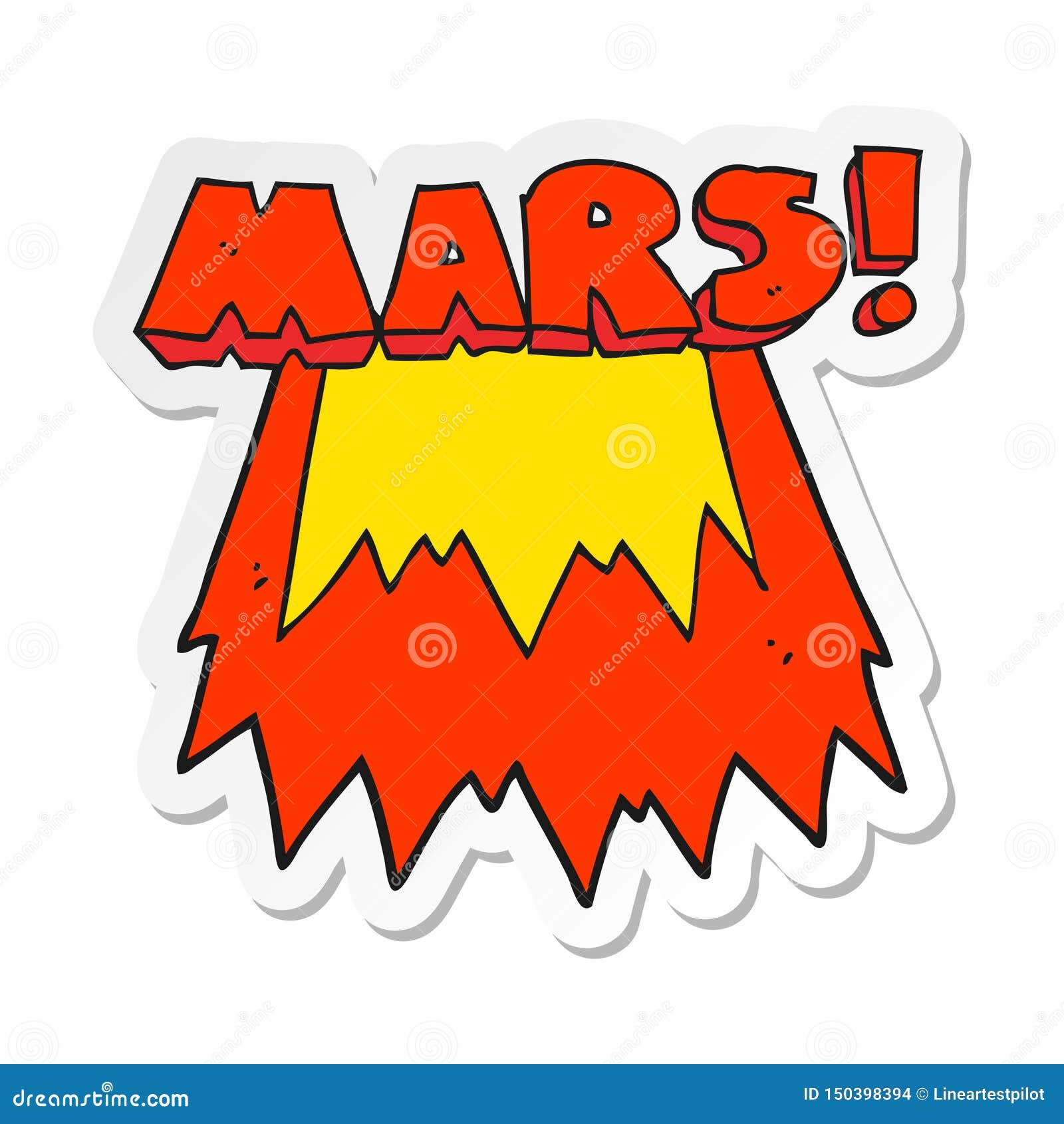 Sticker of a Cartoon Mars Text Symbol Stock Vector - Illustration of ...