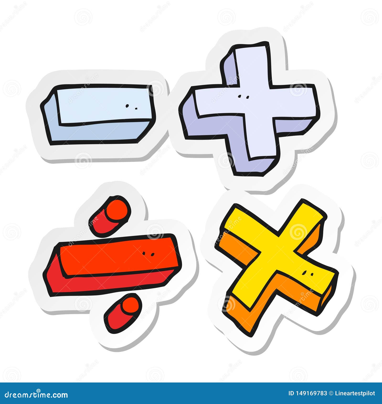 Sticker of a Cartoon Math Symbols Stock Vector - Illustration of funny ...