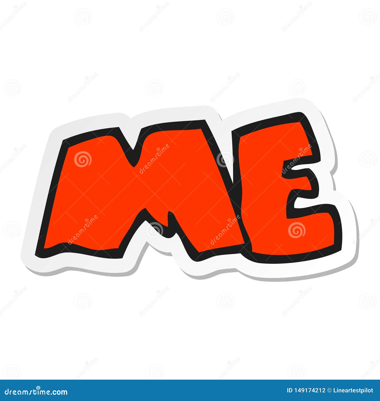 Sticker of a Cartoon ME Symbol Stock Vector - Illustration of text ...