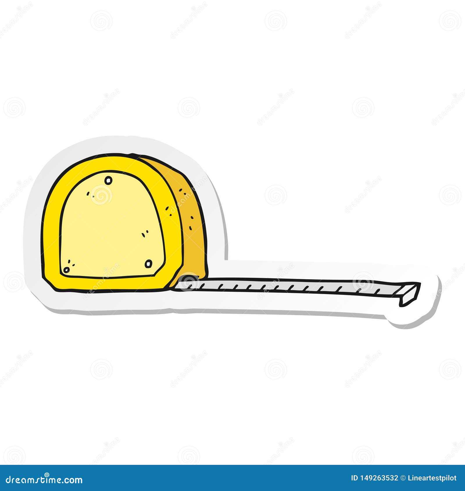 Sticker of a Cartoon Measuring Tape Stock Vector - Illustration of ...