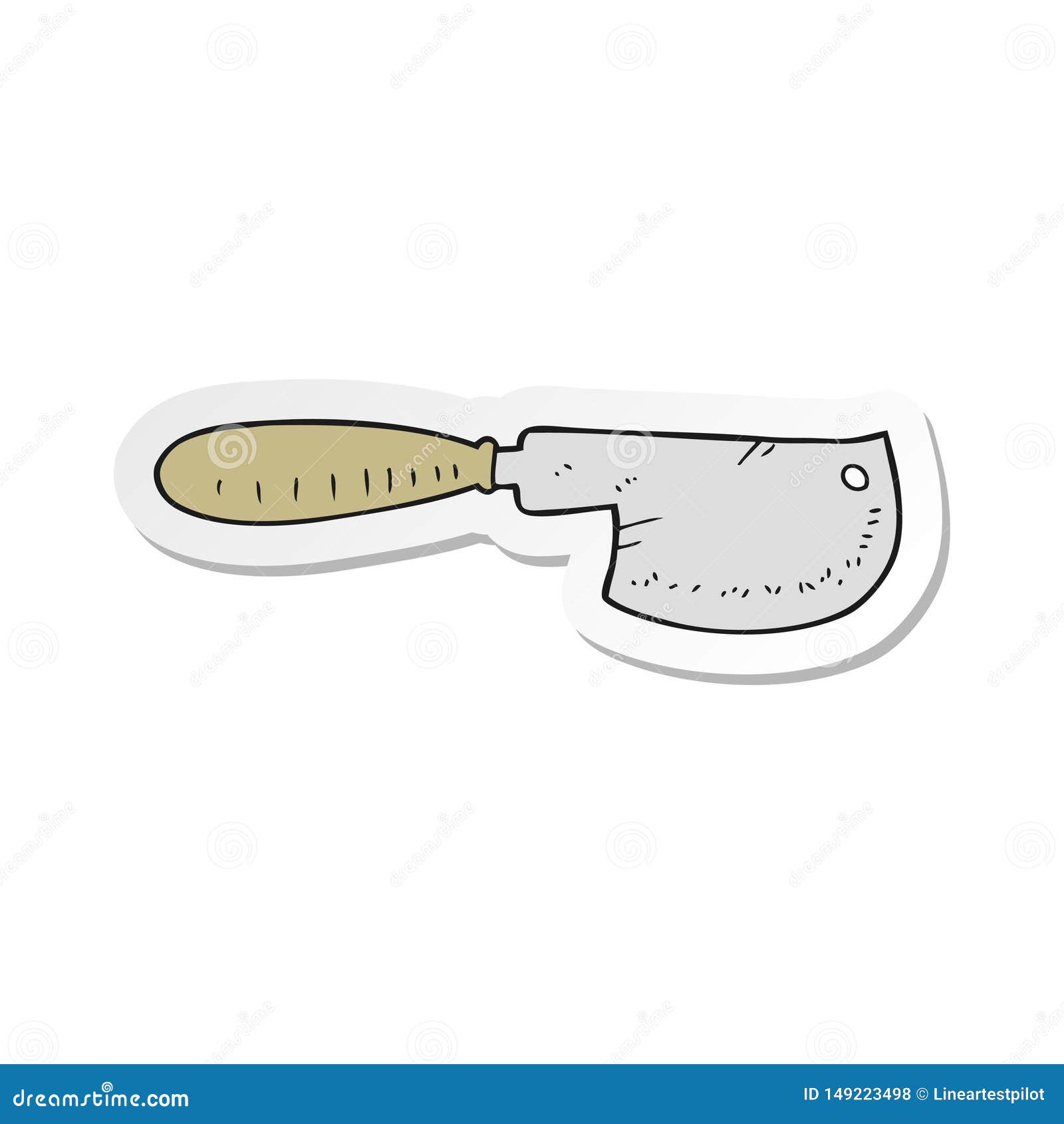 Sticker of a Cartoon Meat Cleaver Stock Vector - Illustration of crazy ...