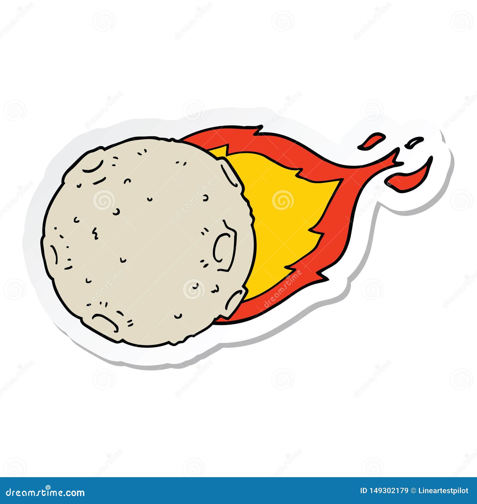Sticker of a Cartoon Meteorite Stock Vector - Illustration of drawn ...