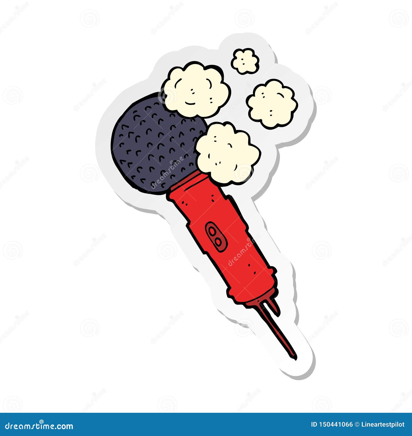 Sticker of a Cartoon Microphone Stock Vector - Illustration of clip ...
