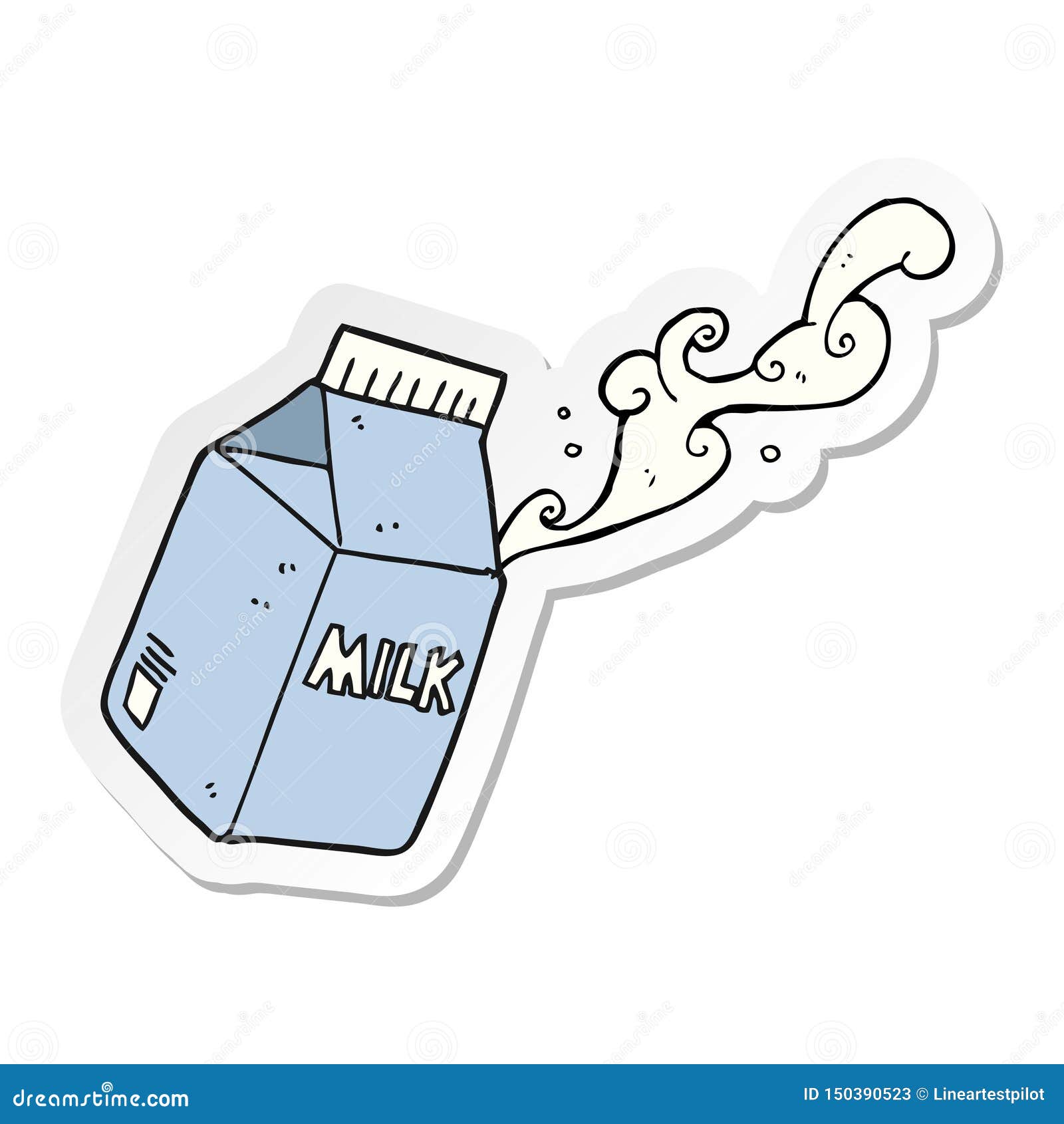 Sticker of a Cartoon Milk Carton Stock Vector - Illustration of retro ...