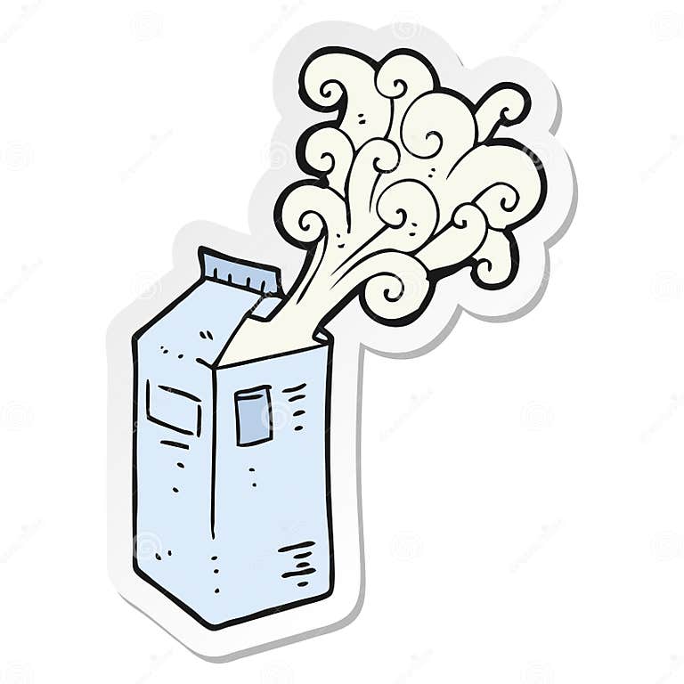 Sticker of a Cartoon Milk Carton Exploding Stock Vector - Illustration ...