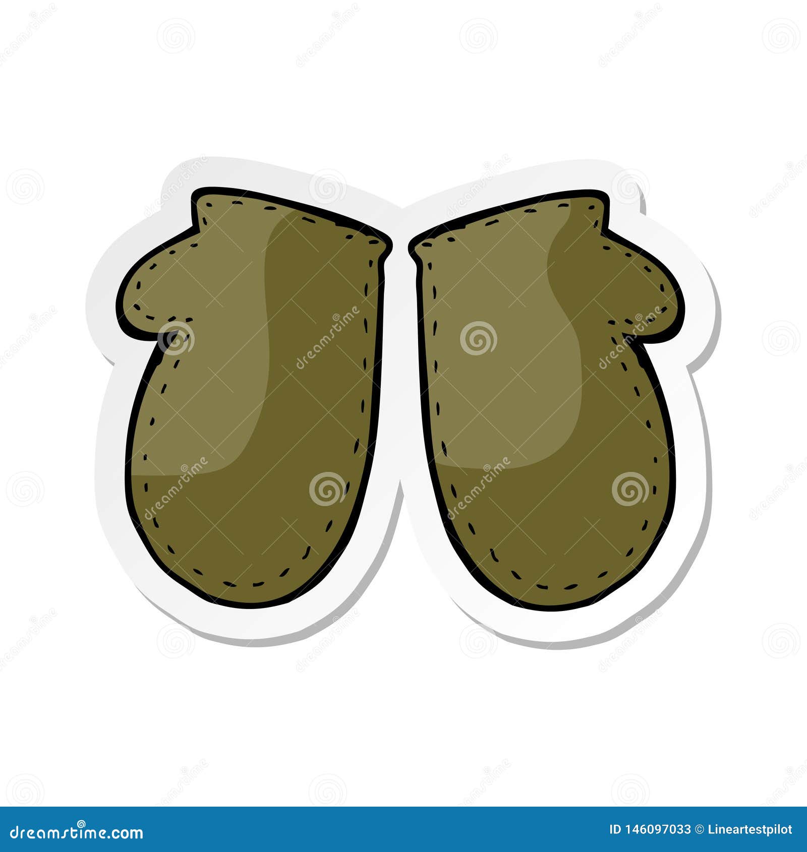 Cartoon Mittens Doodles. Isolated Image For Coloring | CartoonDealer ...