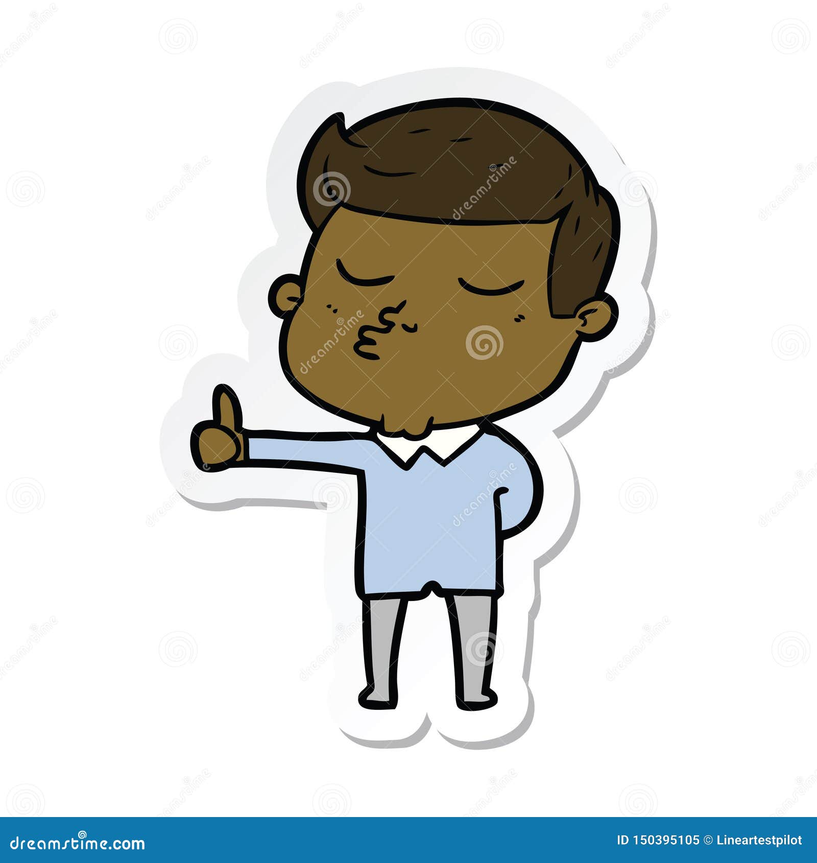 Sticker of a Cartoon Model Guy Pouting Stock Vector - Illustration of ...