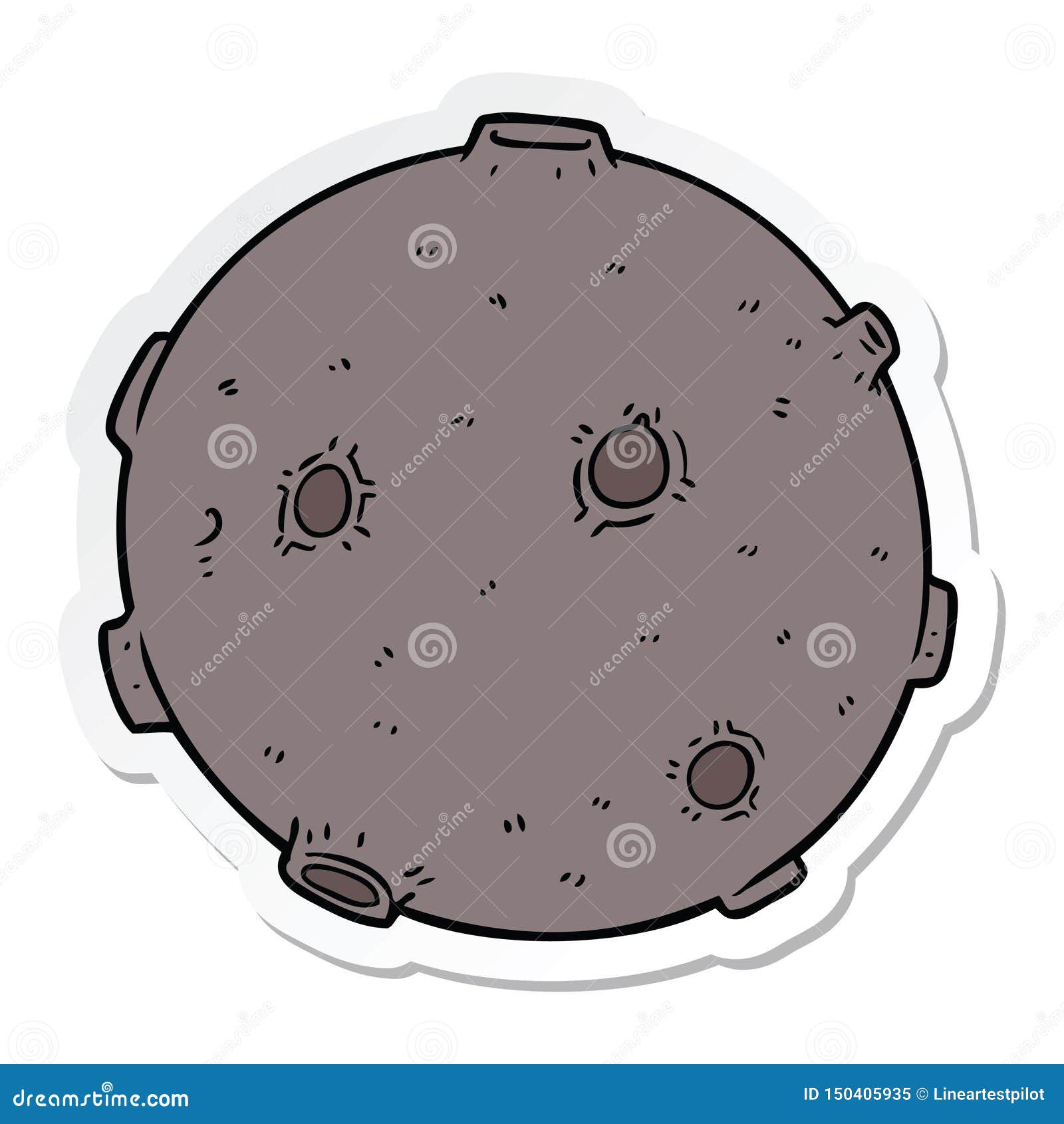Sticker of a cartoon moon stock vector. Illustration of drawing - 150405935