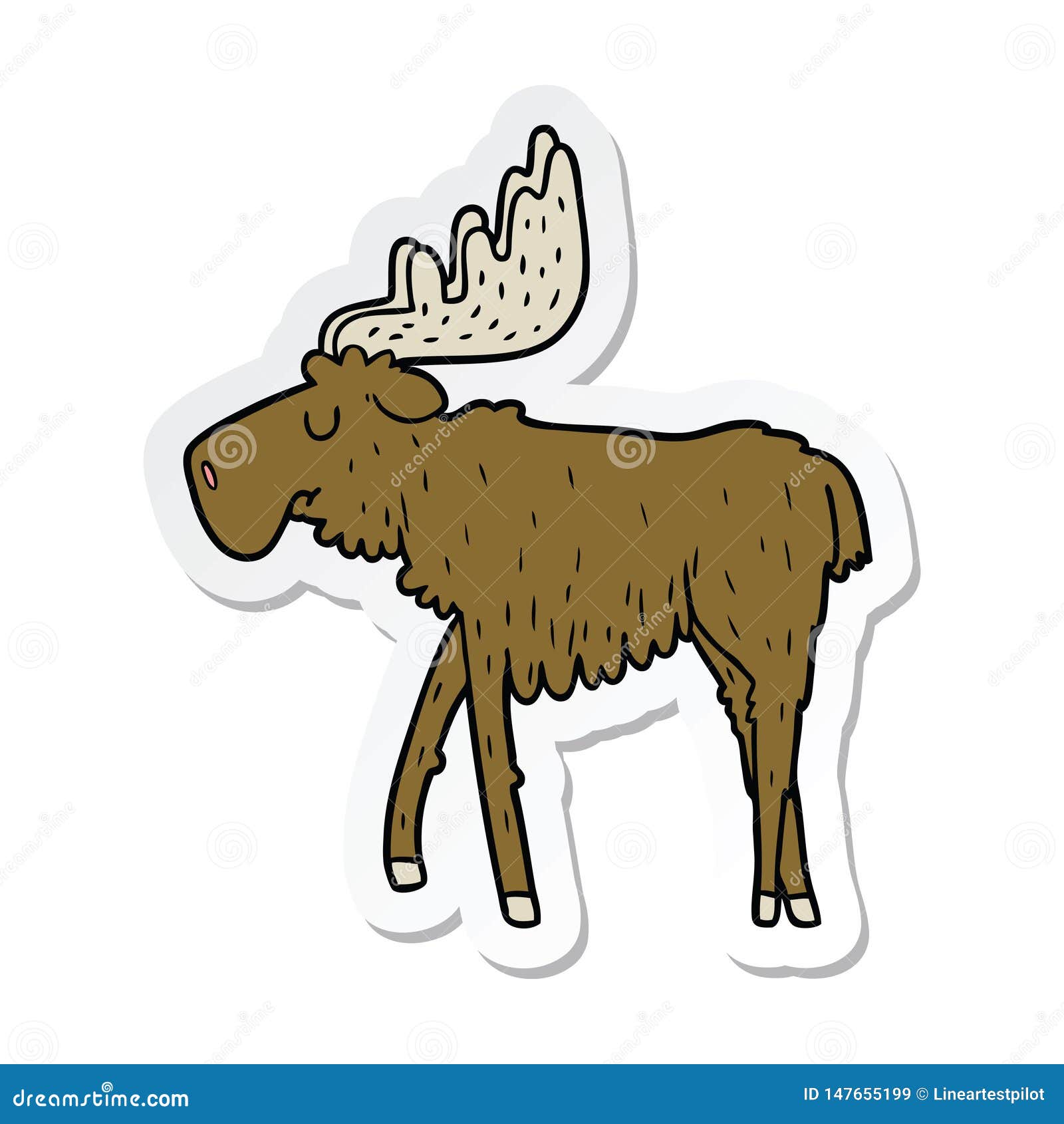 Sticker of a cartoon moose stock vector. Illustration of sticker ...