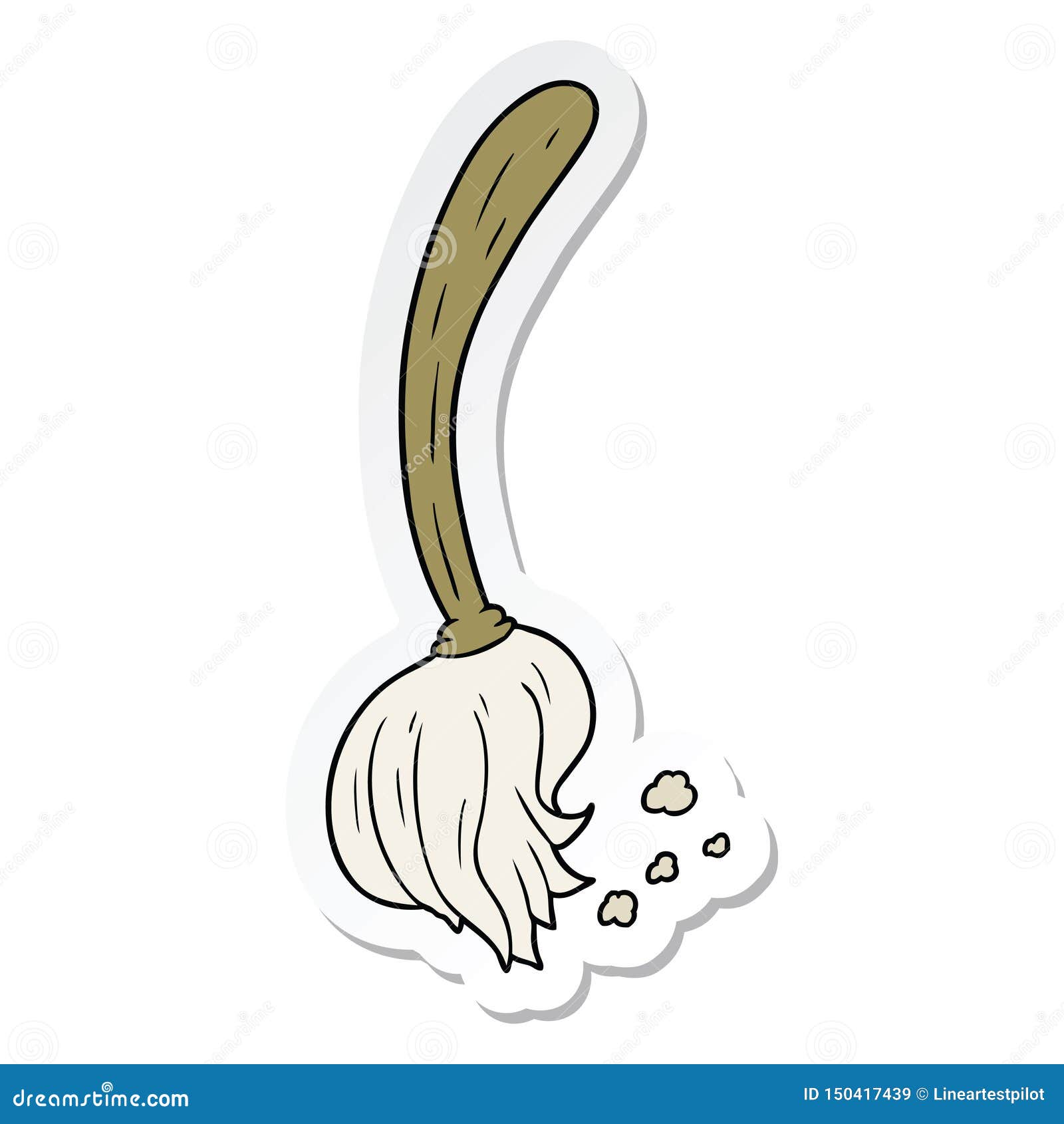 Sticker of a cartoon mop stock vector. Illustration of stick - 150417439