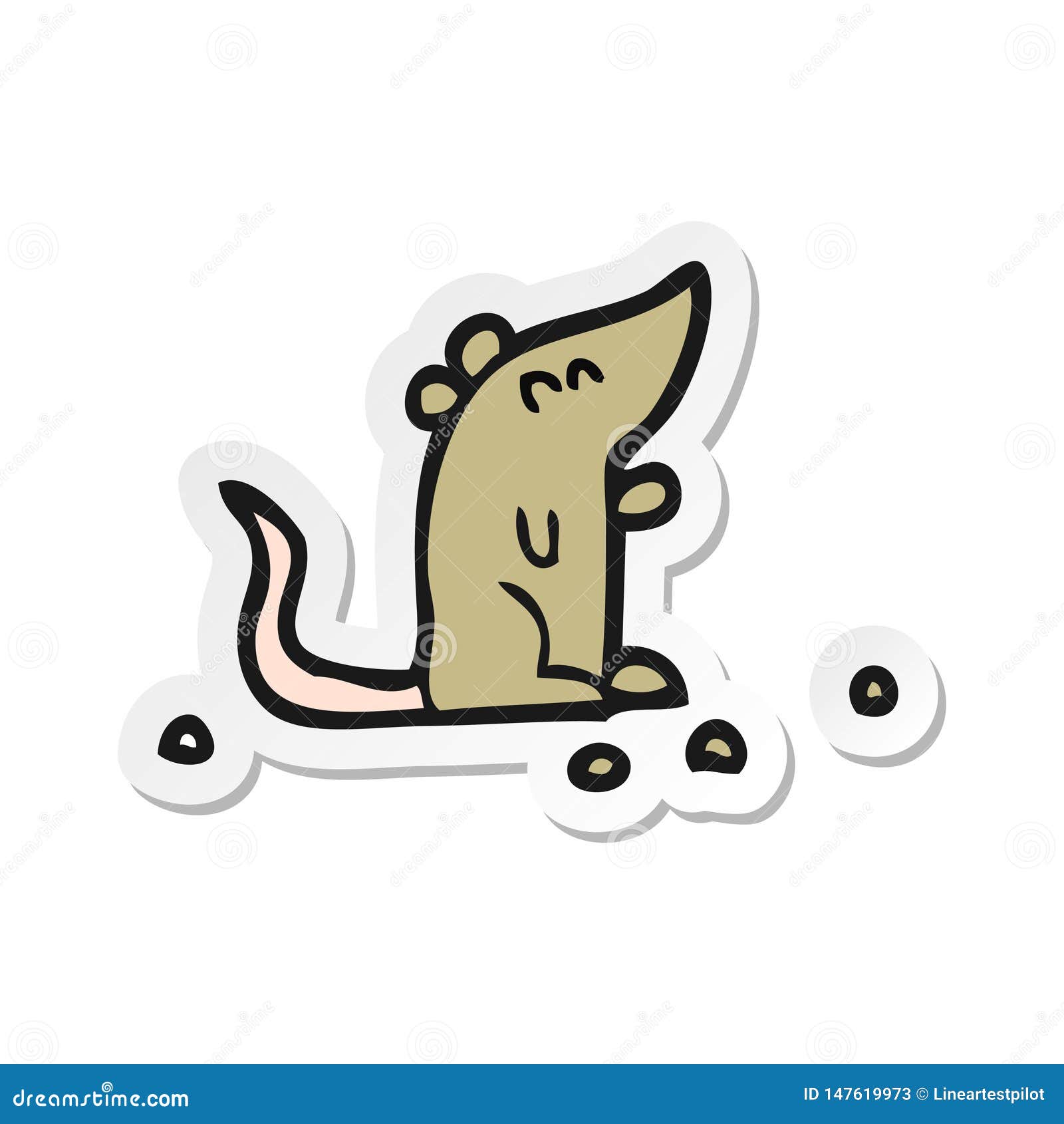 Sticker of a cartoon mouse stock vector. Illustration of clip - 147619973