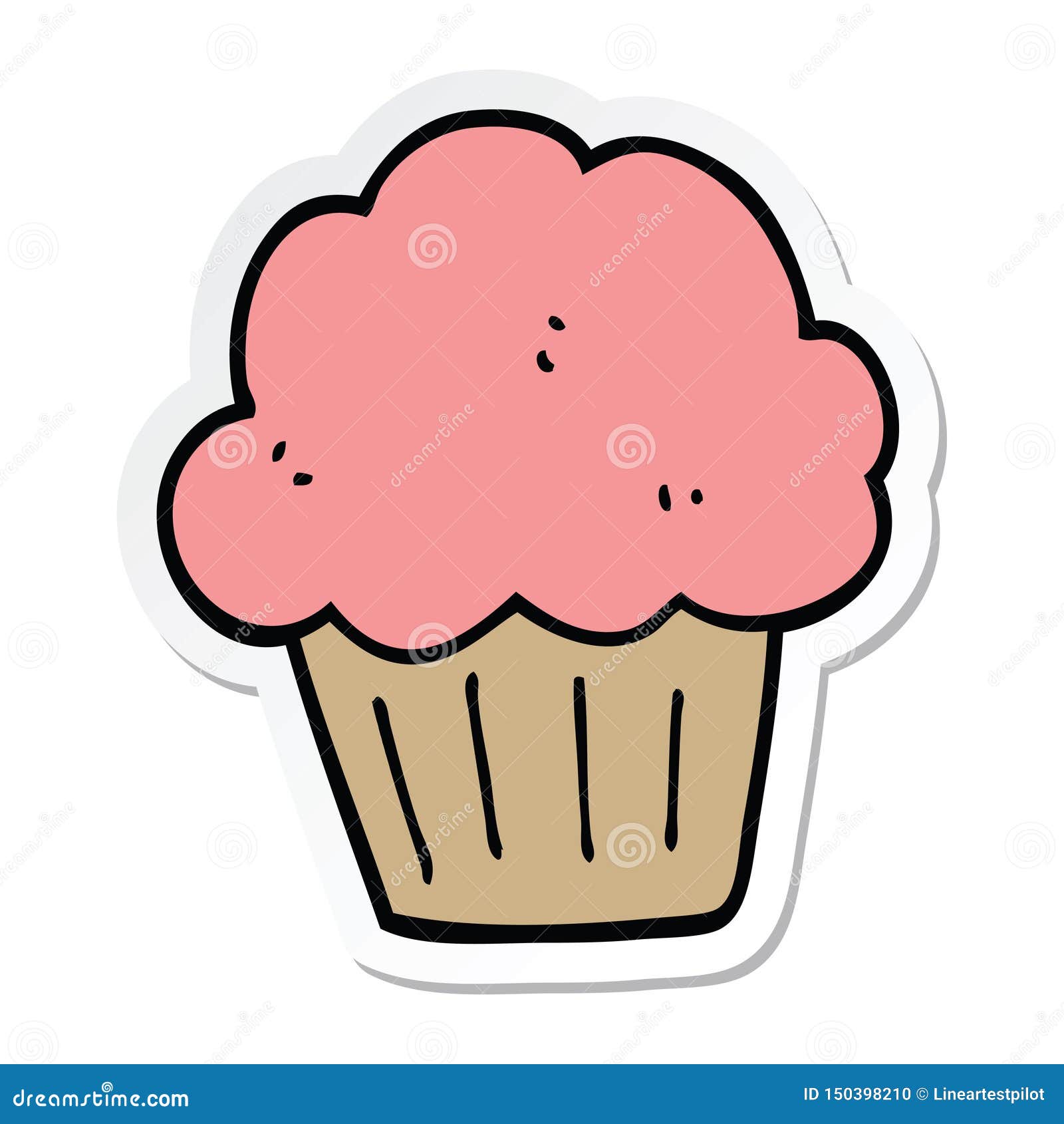 Sticker of a Cartoon Muffin Stock Vector - Illustration of drawing ...