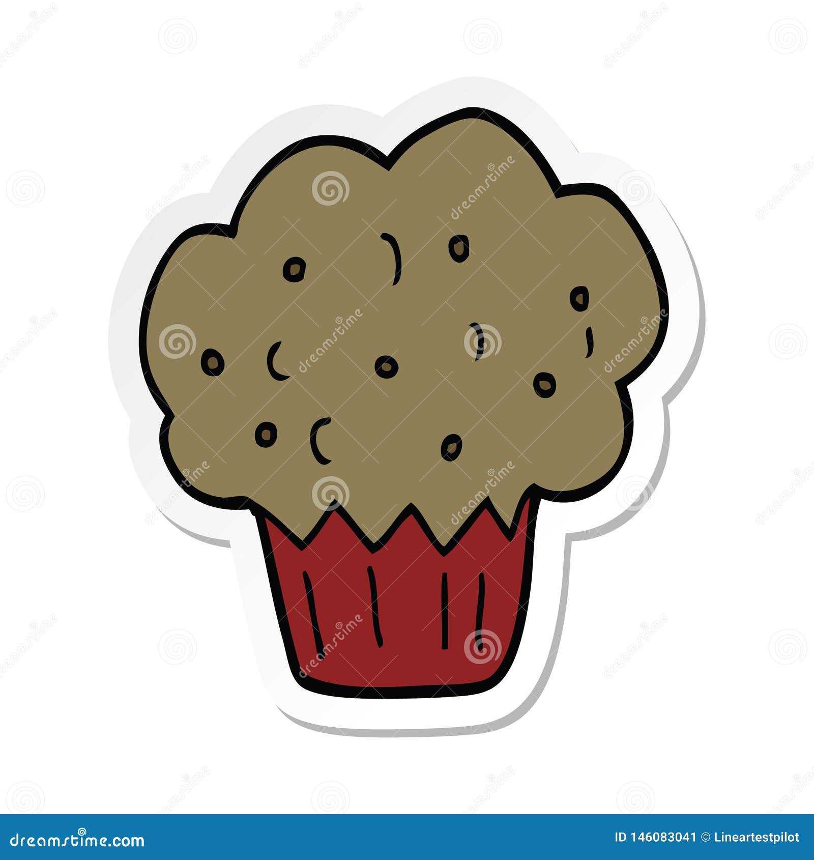 Cartoon Muffin Icon. Cupcake Vector Illustration Isolated On White ...