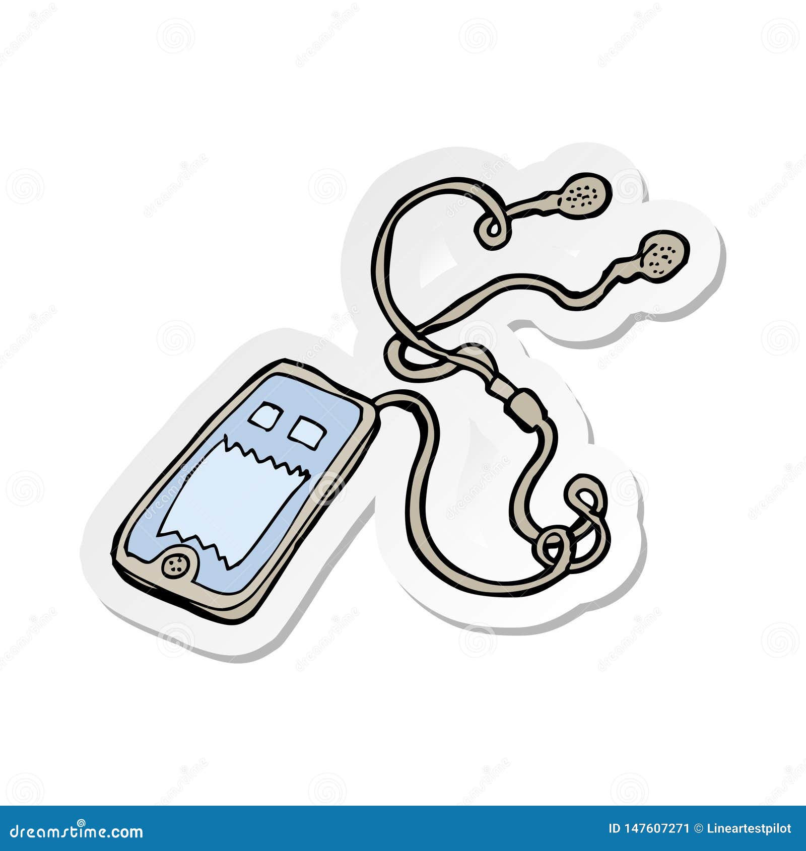 Sticker of a Cartoon Music Player Stock Vector - Illustration of ...