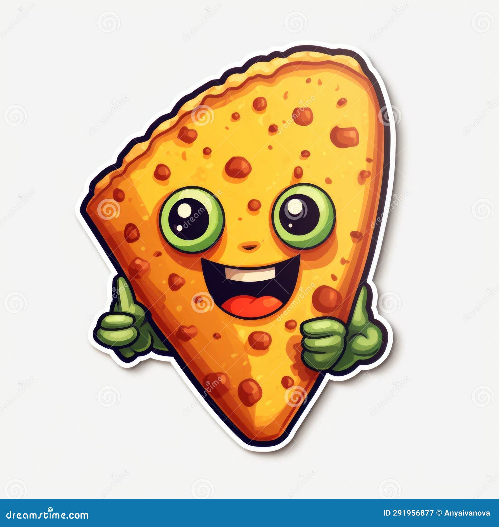 A Sticker of a Cartoon Nacho. Stock Illustration - Illustration of ...