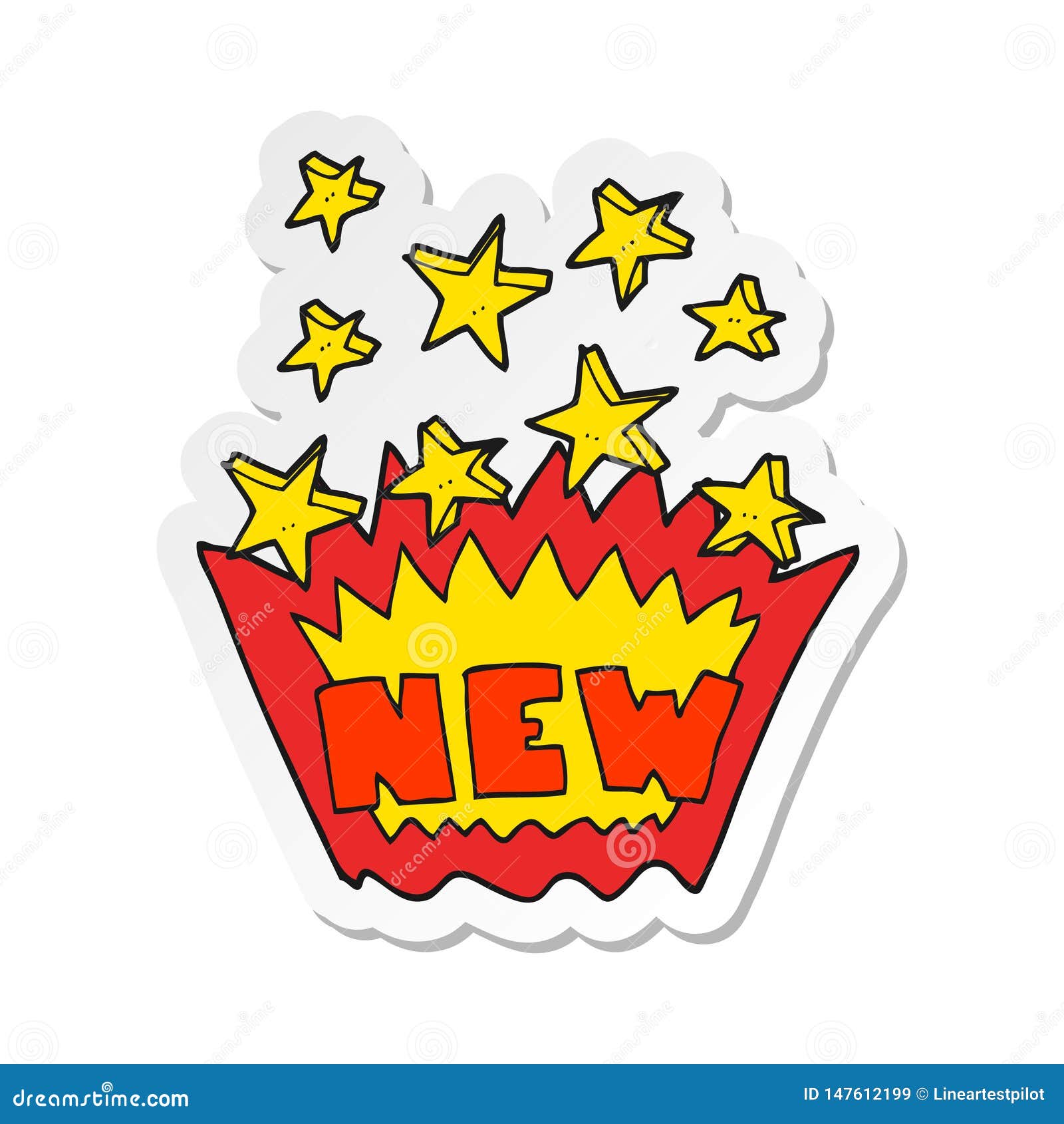 Sticker of a Cartoon NEW Symbol Stock Vector - Illustration of ...