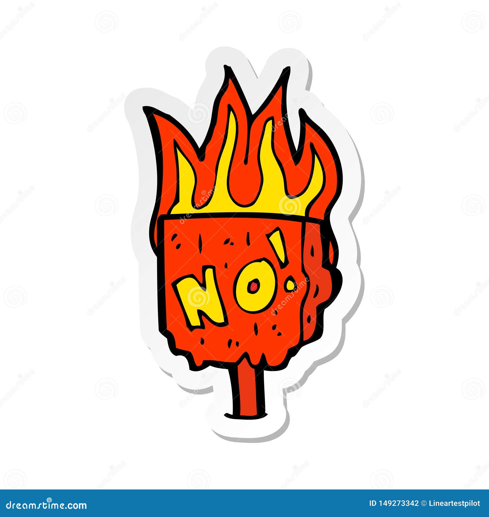 Sticker of a Cartoon No Sign Stock Vector - Illustration of quirky ...