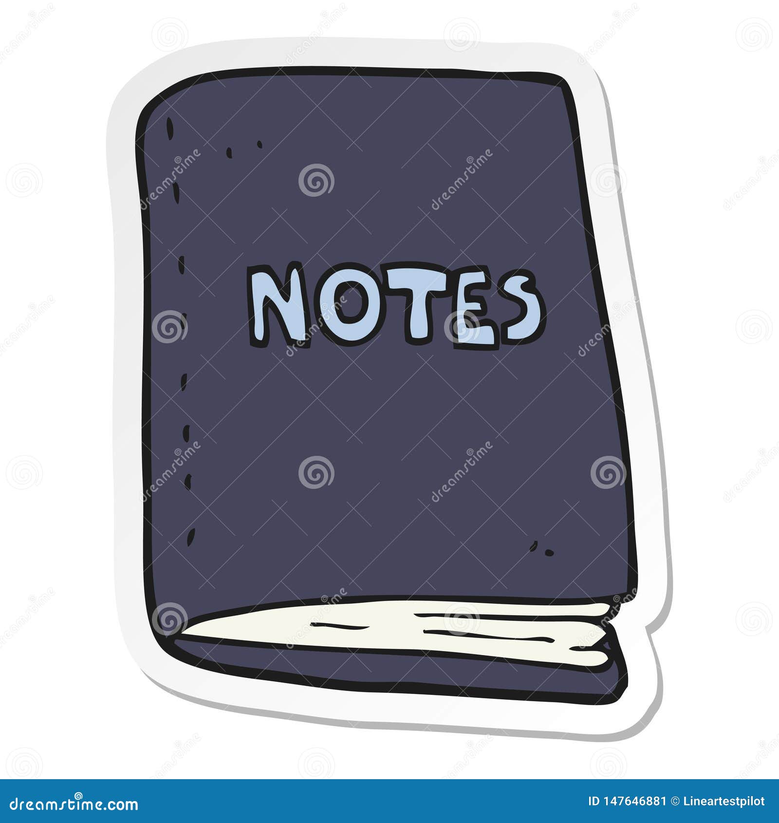 Sticker of a Cartoon Note Book Stock Vector - Illustration of funny ...