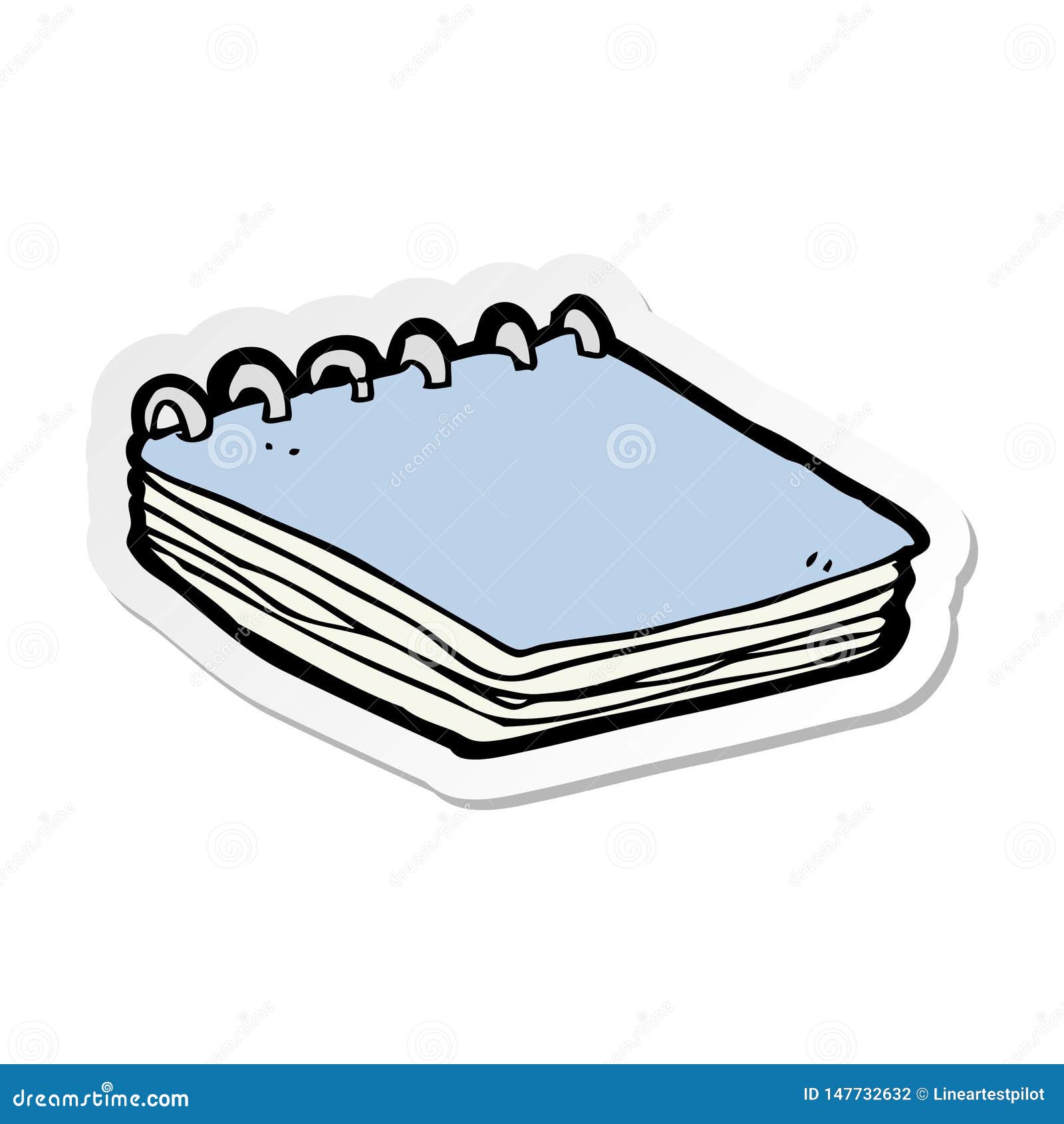 Sticker of a Cartoon Notepad Stock Vector - Illustration of design ...