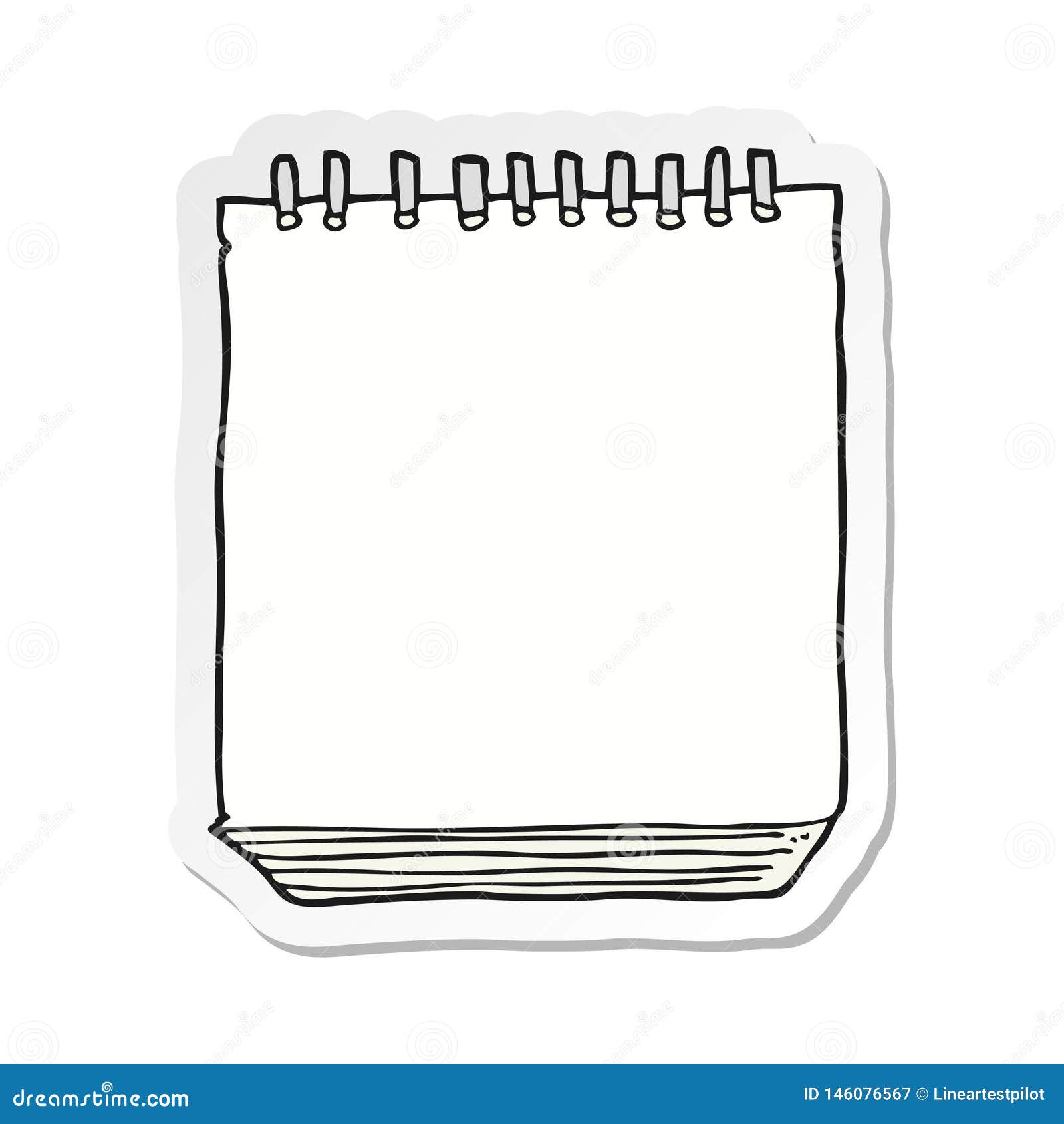 Sticker of a Cartoon Notepad Stock Vector - Illustration of objects ...