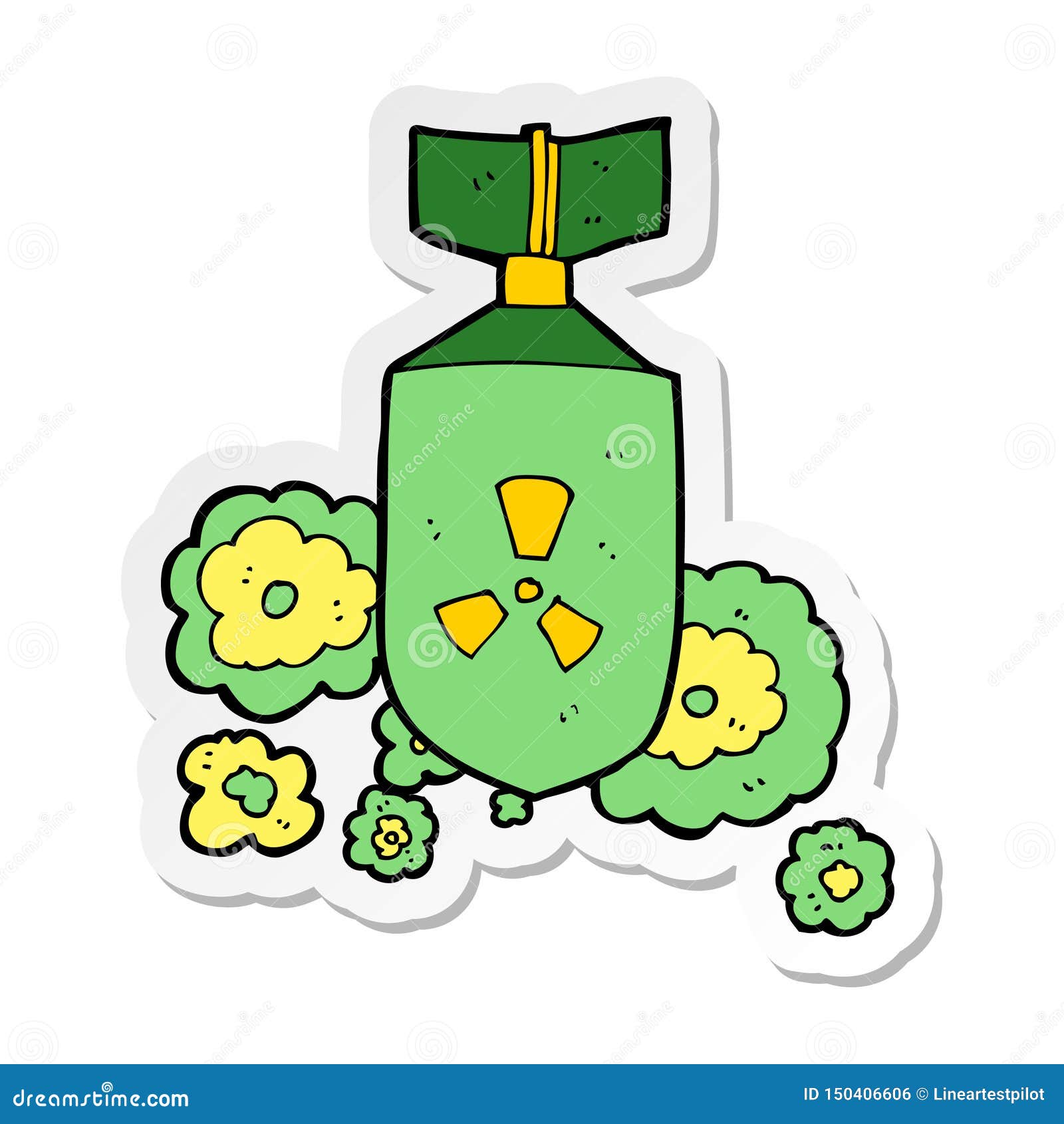 Sticker of a Cartoon Nuclear Bomb Stock Vector - Illustration of bomb ...