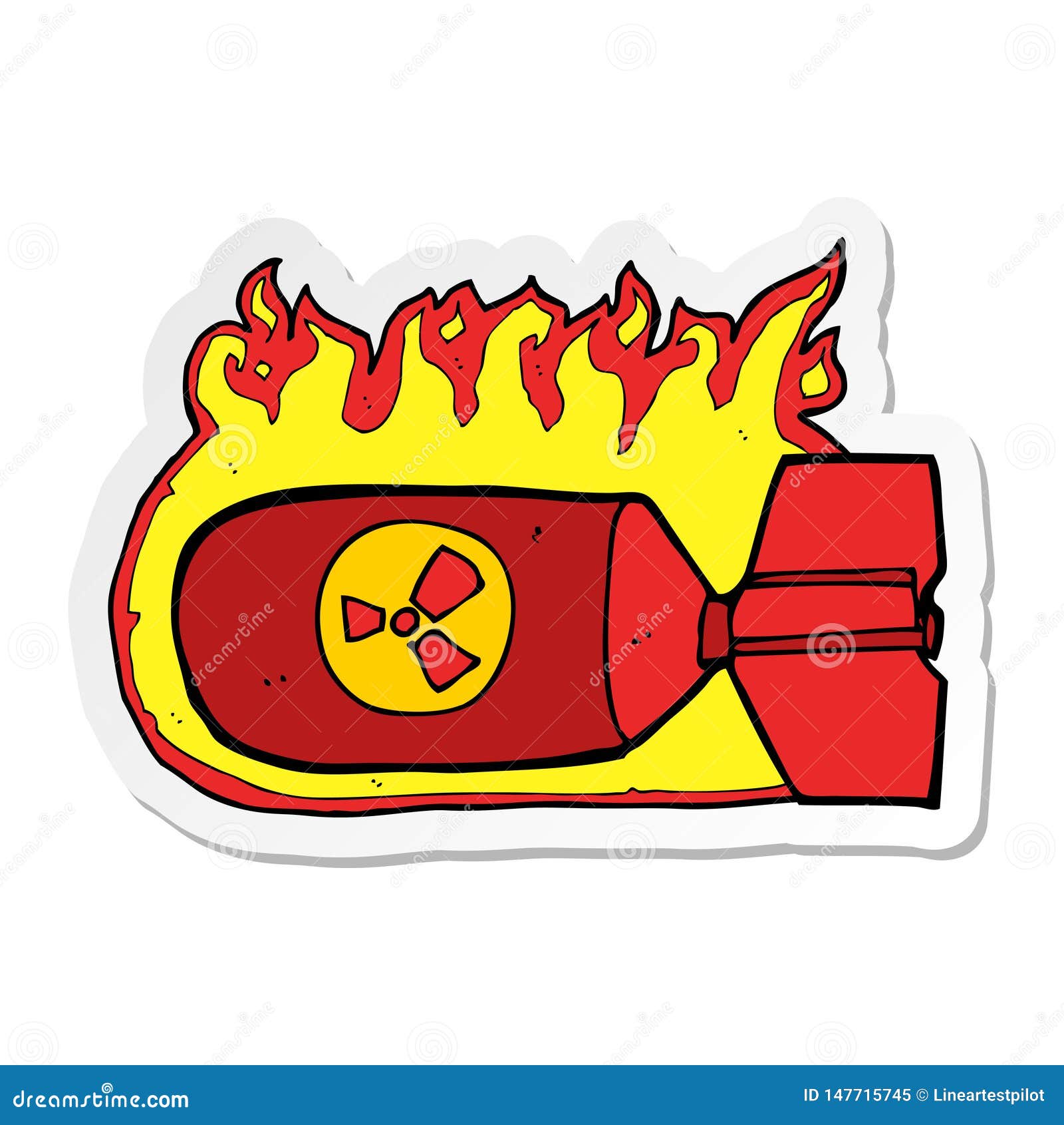 Sticker of a Cartoon Nuclear Bomb Stock Vector - Illustration of atom ...