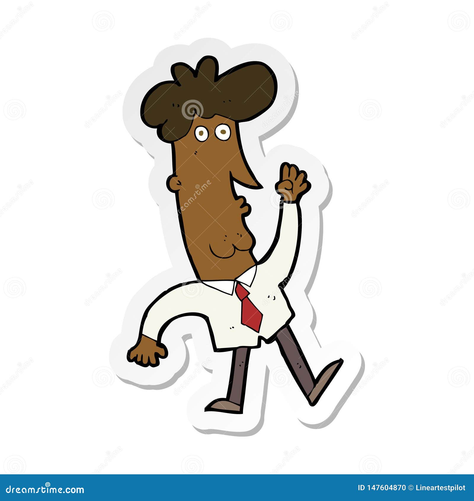 Sticker of a Cartoon Office Man Stock Vector - Illustration of crazy ...