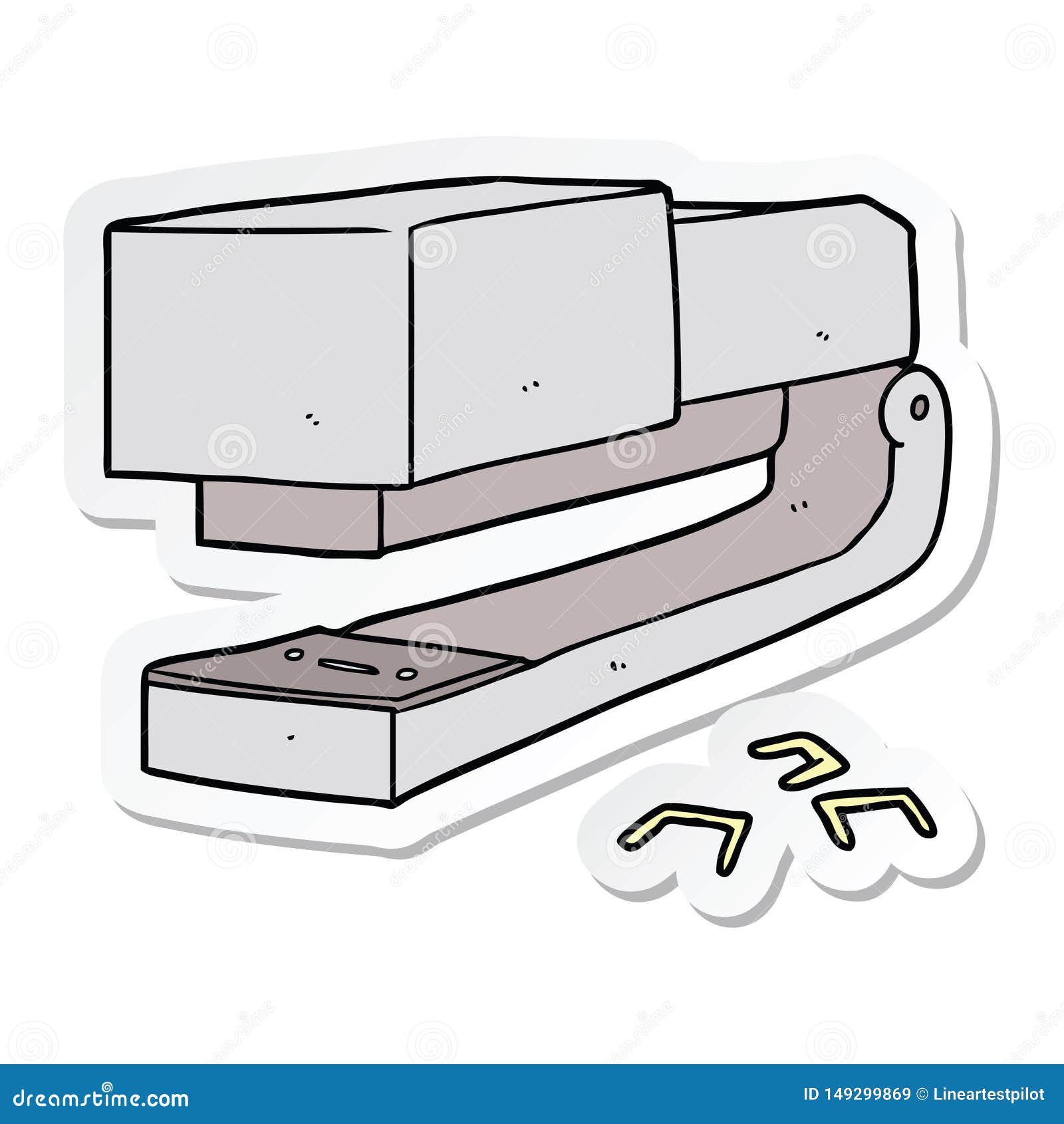 Sticker of a Cartoon Office Stapler Stock Vector - Illustration of ...