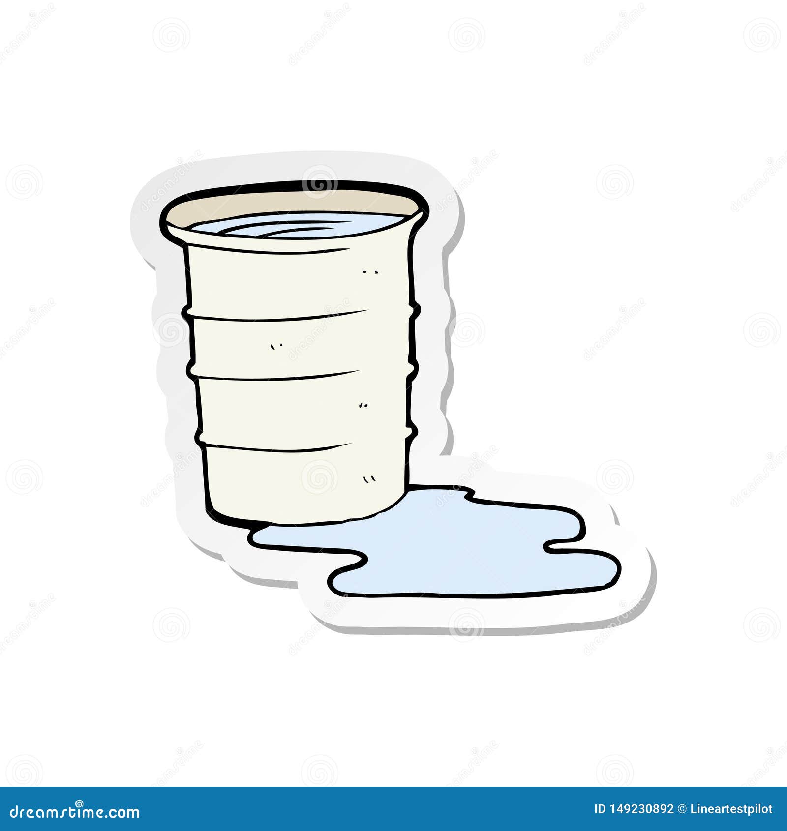 Sticker of a Cartoon Office Water Cup Stock Vector - Illustration of ...