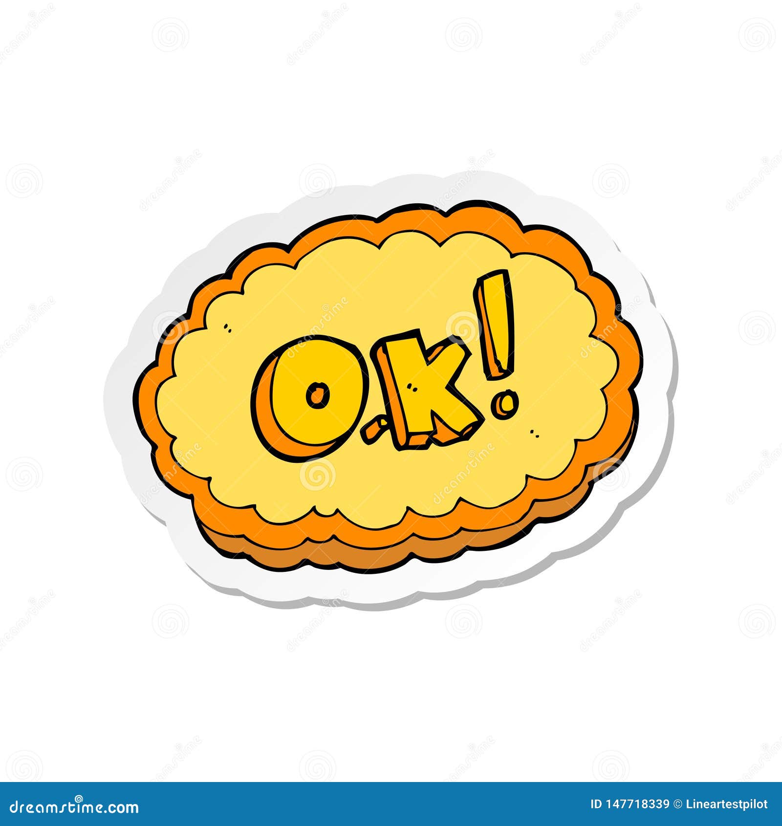 Sticker of a Cartoon OK Symbol Stock Vector - Illustration of sticker ...