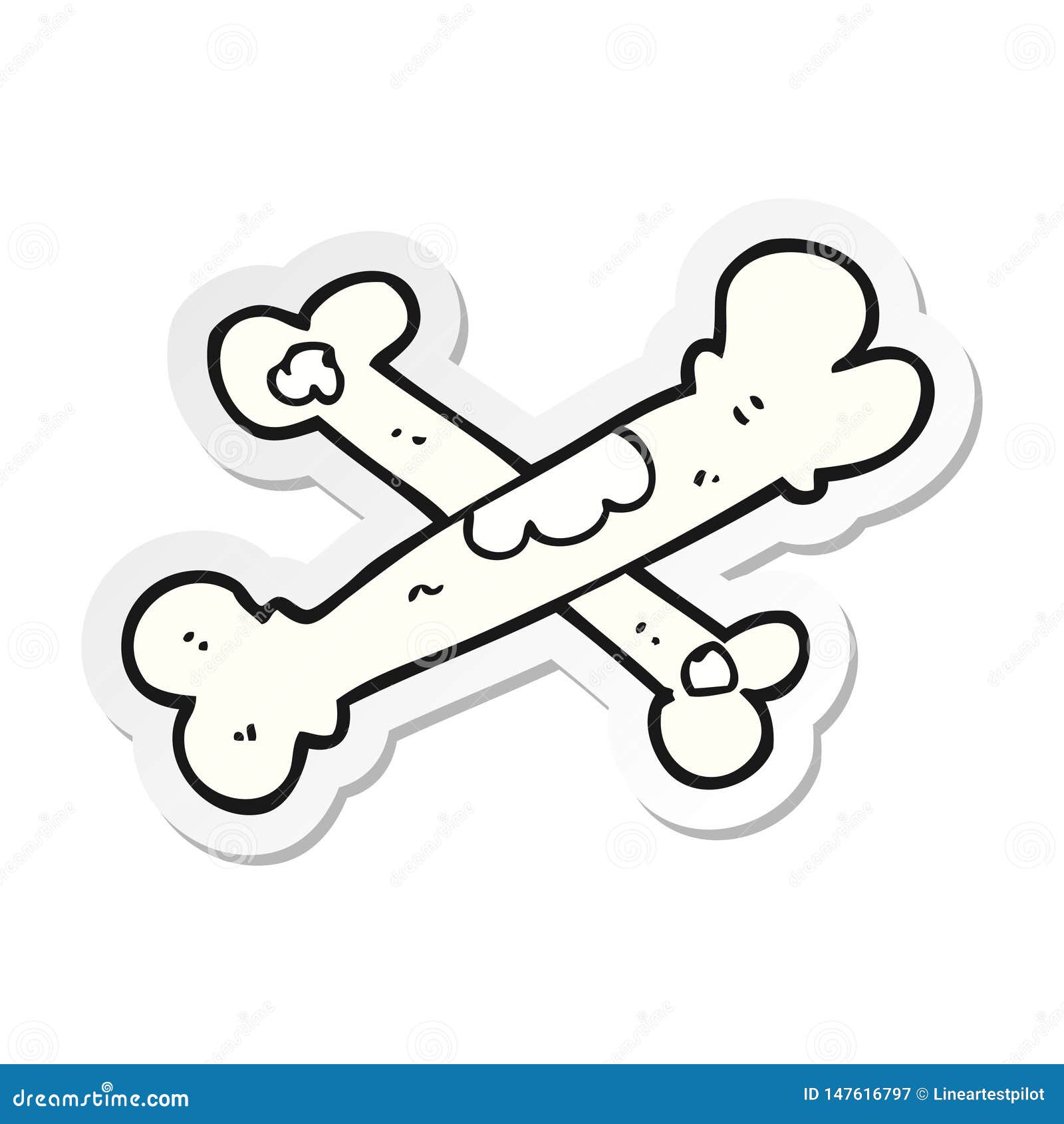 Sticker of a Cartoon Old Bones Stock Vector - Illustration of symbol ...
