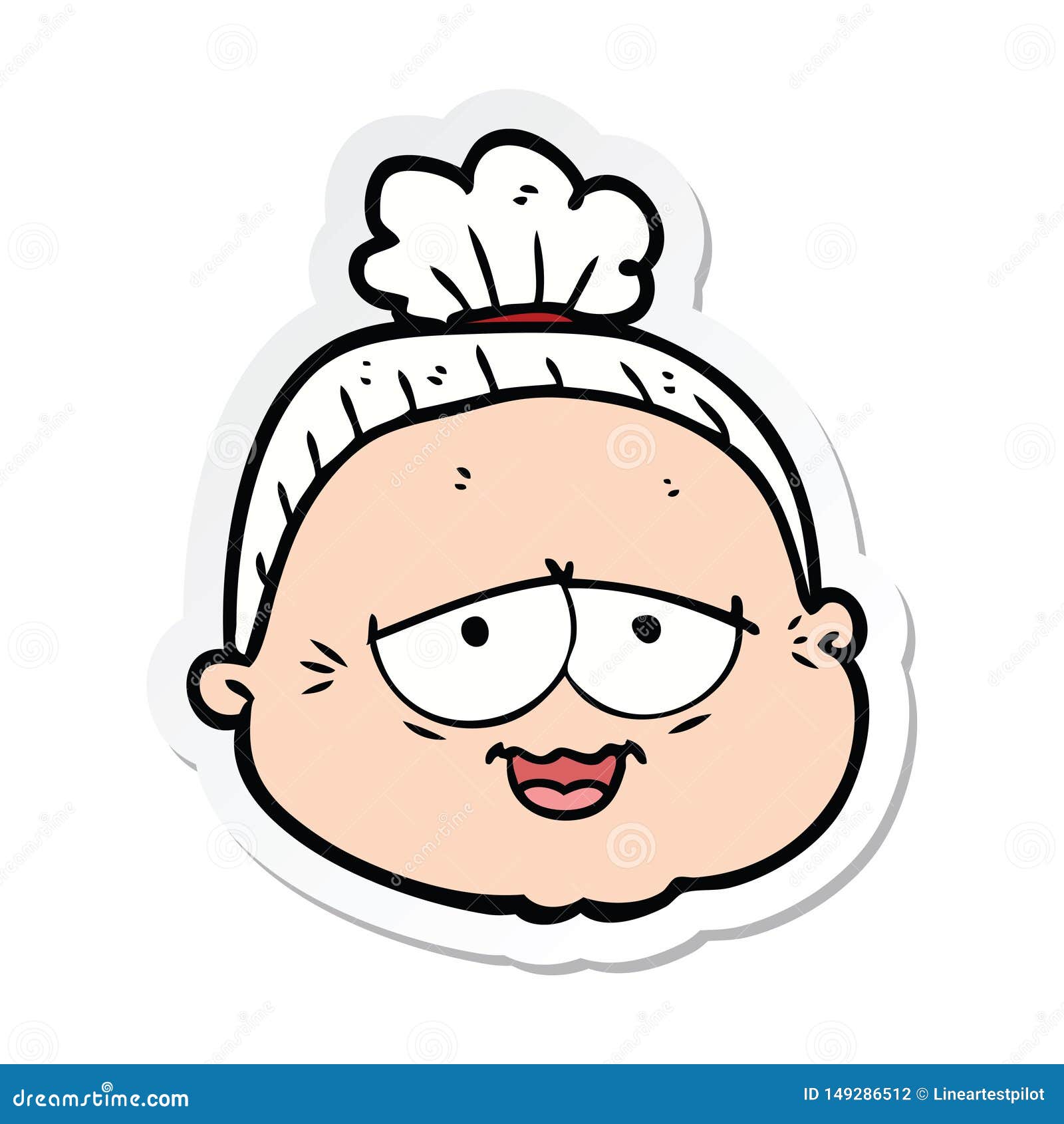 Sticker of a Cartoon Old Lady Stock Vector - Illustration of elderly ...