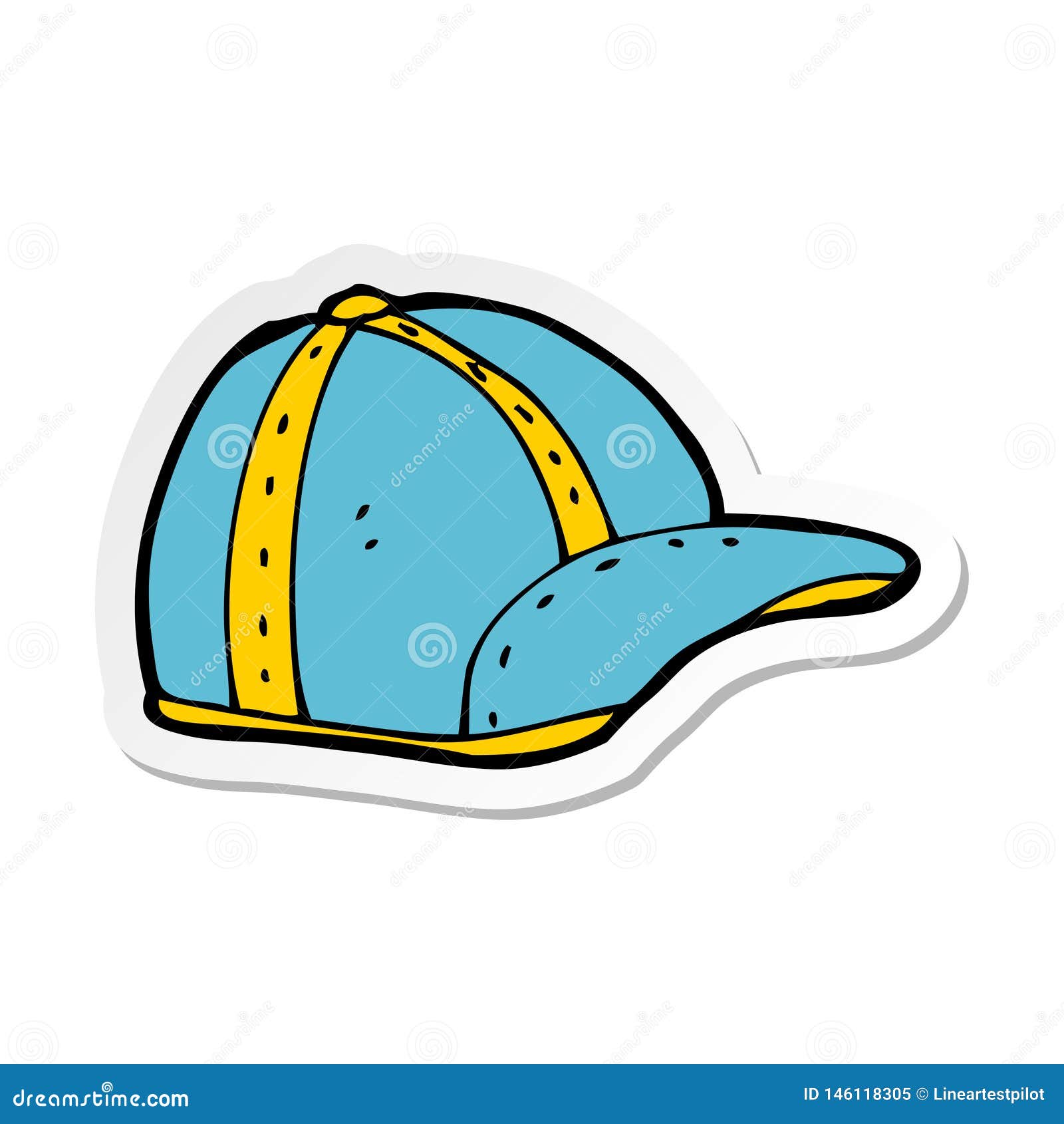 Sticker of a Cartoon Old School Cap Stock Vector - Illustration of ...