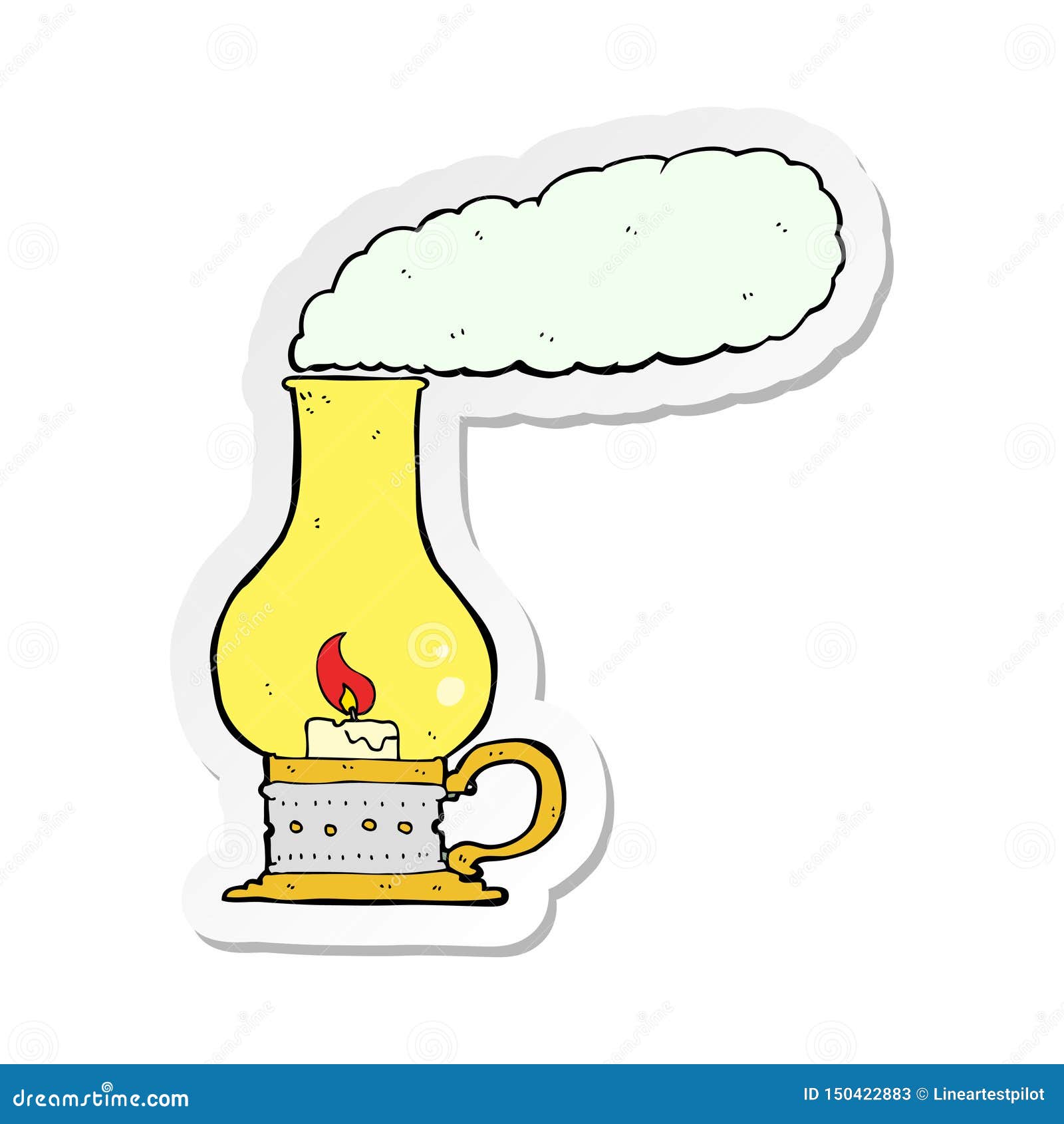 Sticker of a Cartoon Old Style Lantern Stock Vector - Illustration of ...