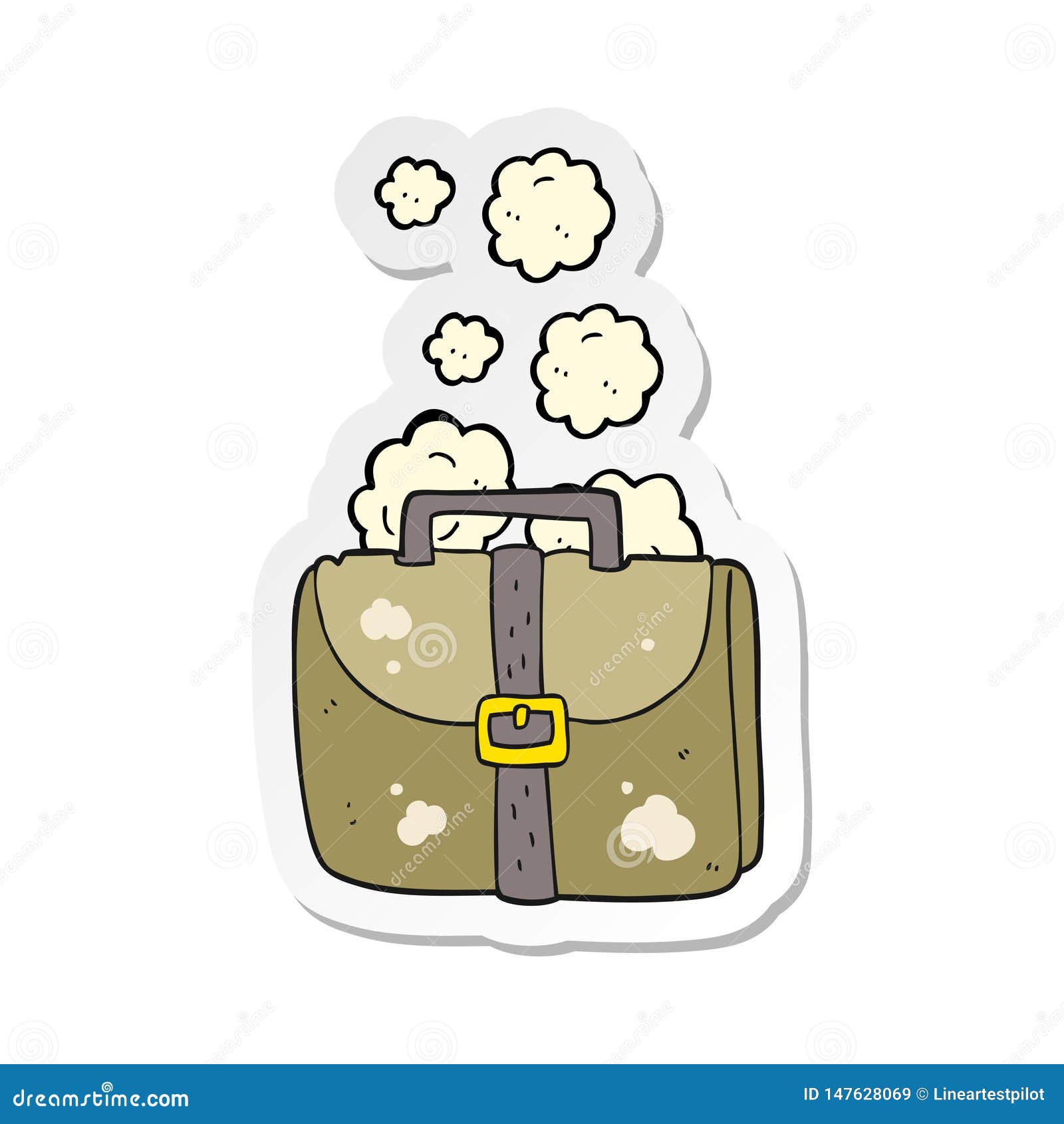 Sticker of a Cartoon Old Work Bag Stock Vector - Illustration of sign ...