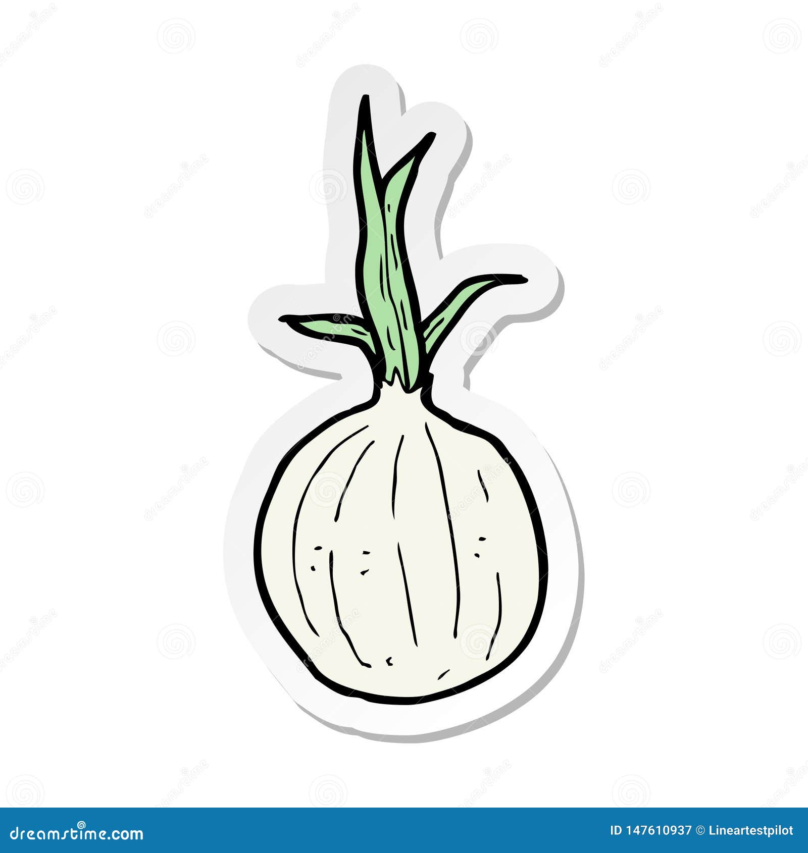 Sticker of a cartoon onion stock vector. Illustration of symbol - 147610937