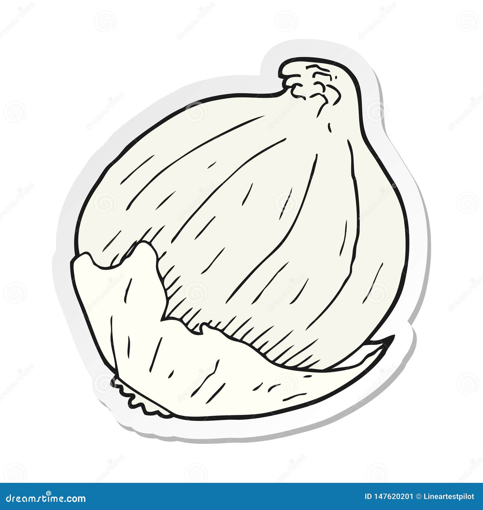 Sticker of a cartoon onion stock vector. Illustration of retro - 147620201
